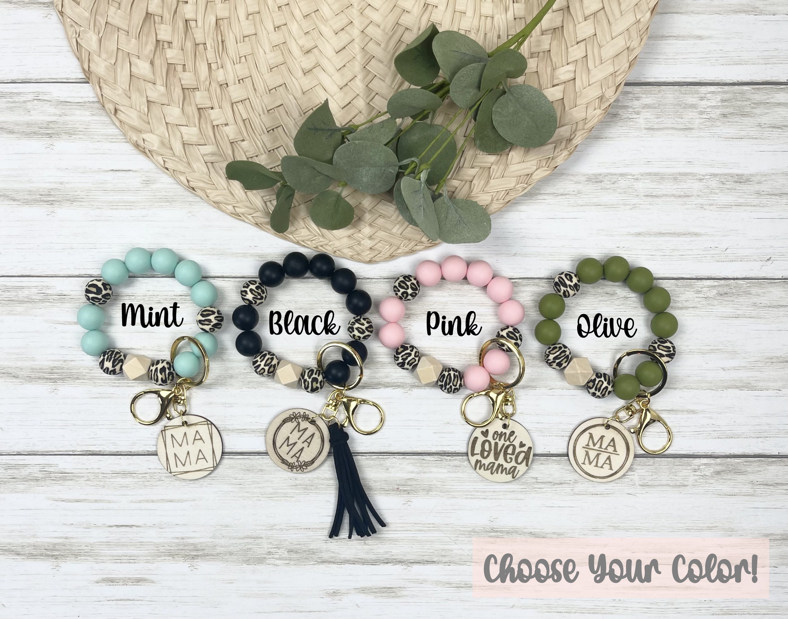 Mama Silicone Bead Wristlet Custom Mothers Day Keychain - Etsy