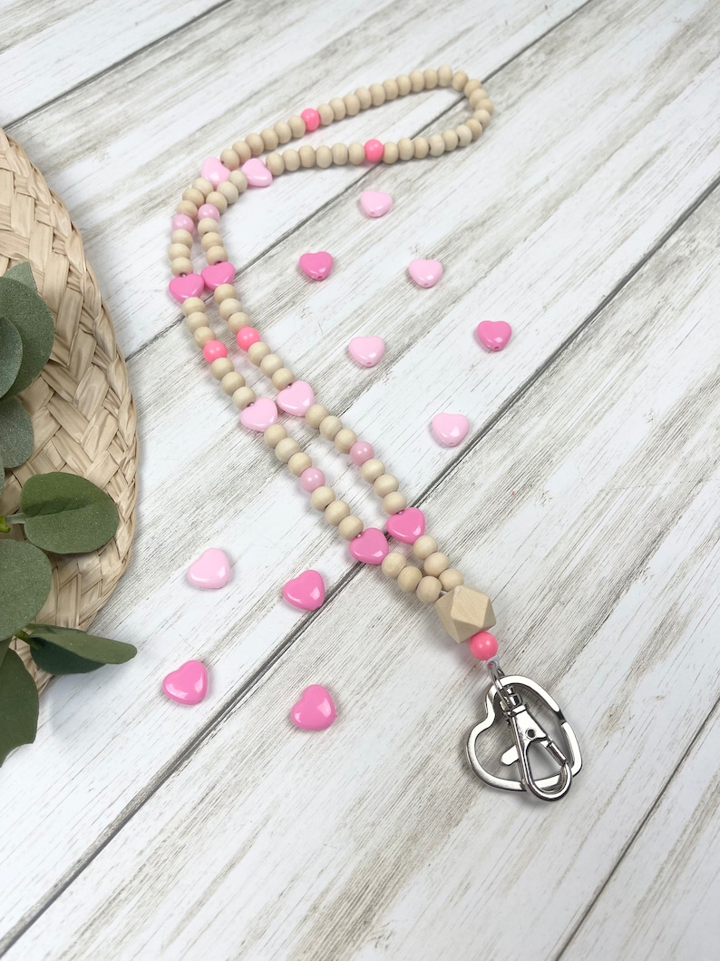 Pink Teacher Lanyard With ID Holder Teacher Lanyard Teacher - Etsy