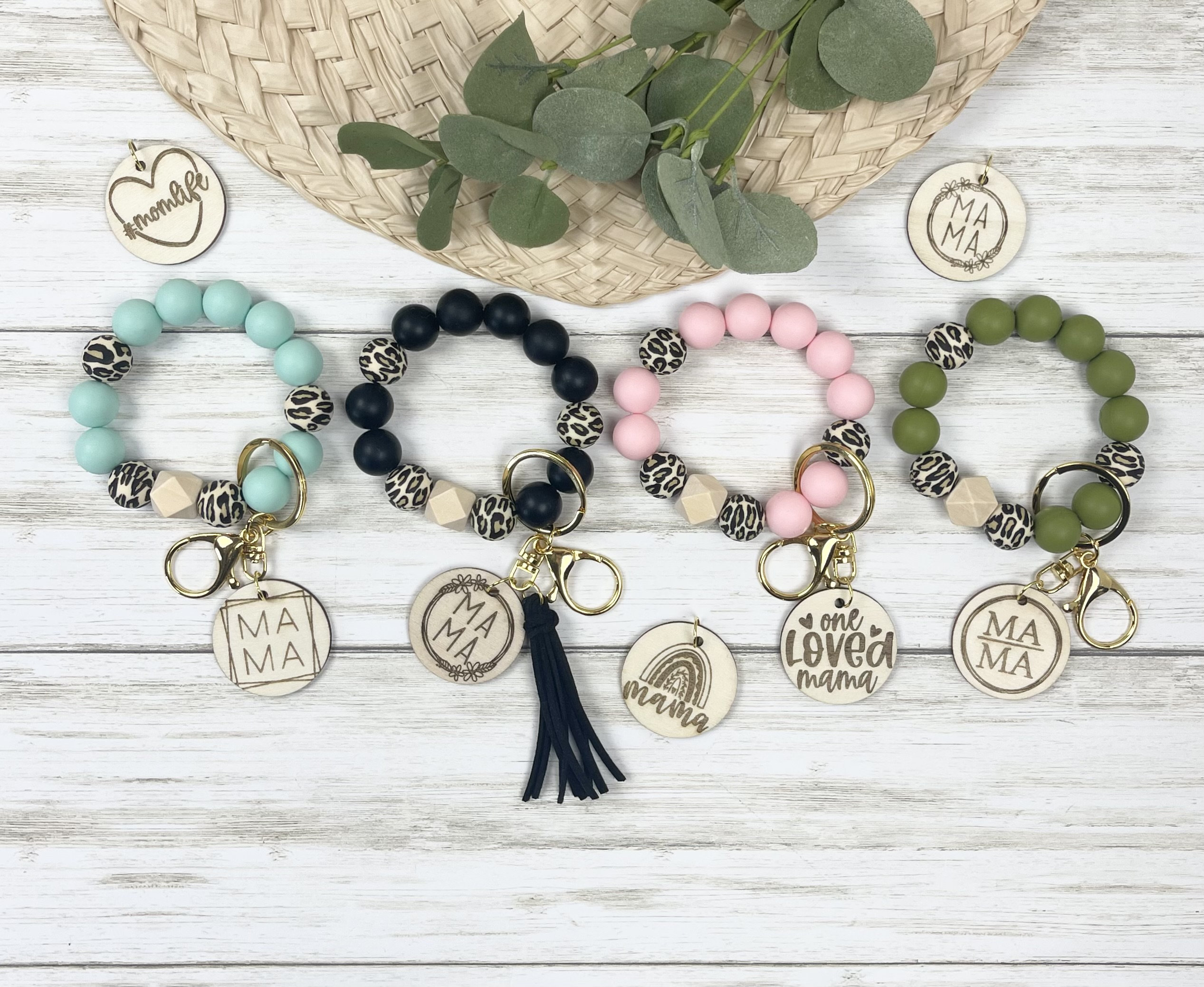 Mama Silicone Bead Wristlet Custom Mothers Day Keychain - Etsy