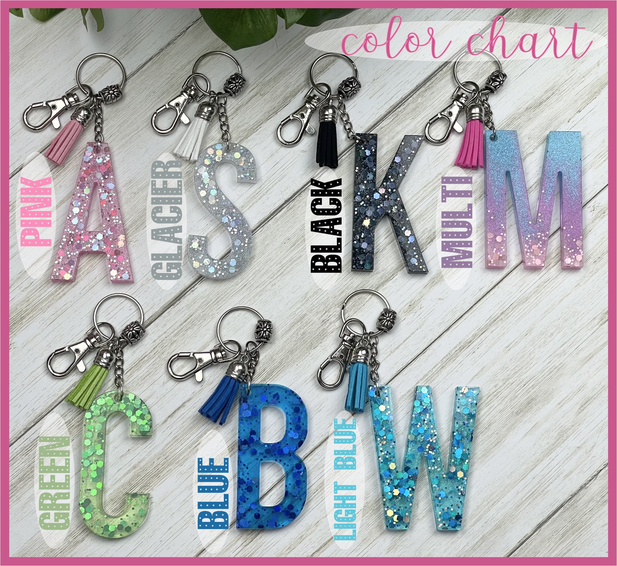 Custom Resin Letter Keychains Keychain Personalized Resin - Etsy