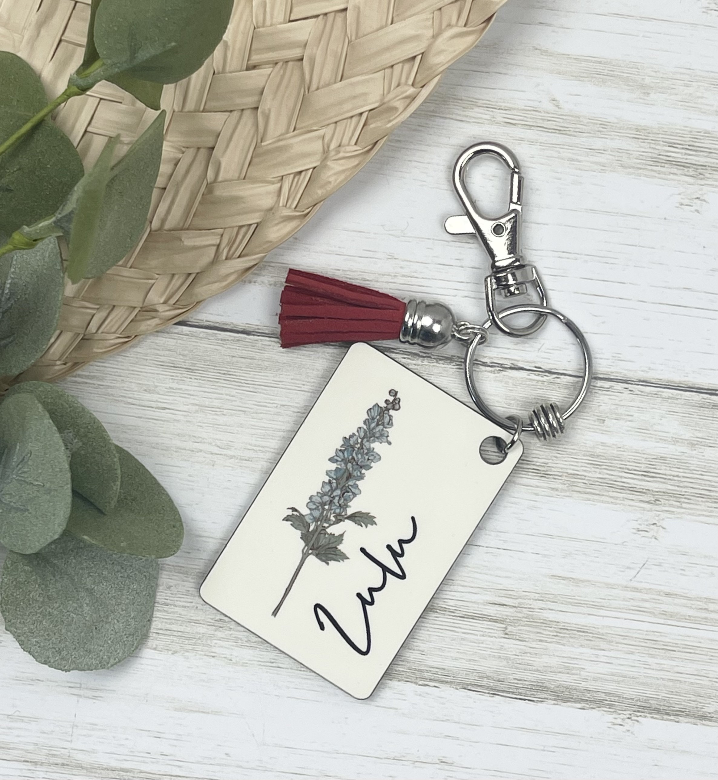 Birth Flower Gift, Birth Month Flower Keychain, Birth Flower Jewelry ...