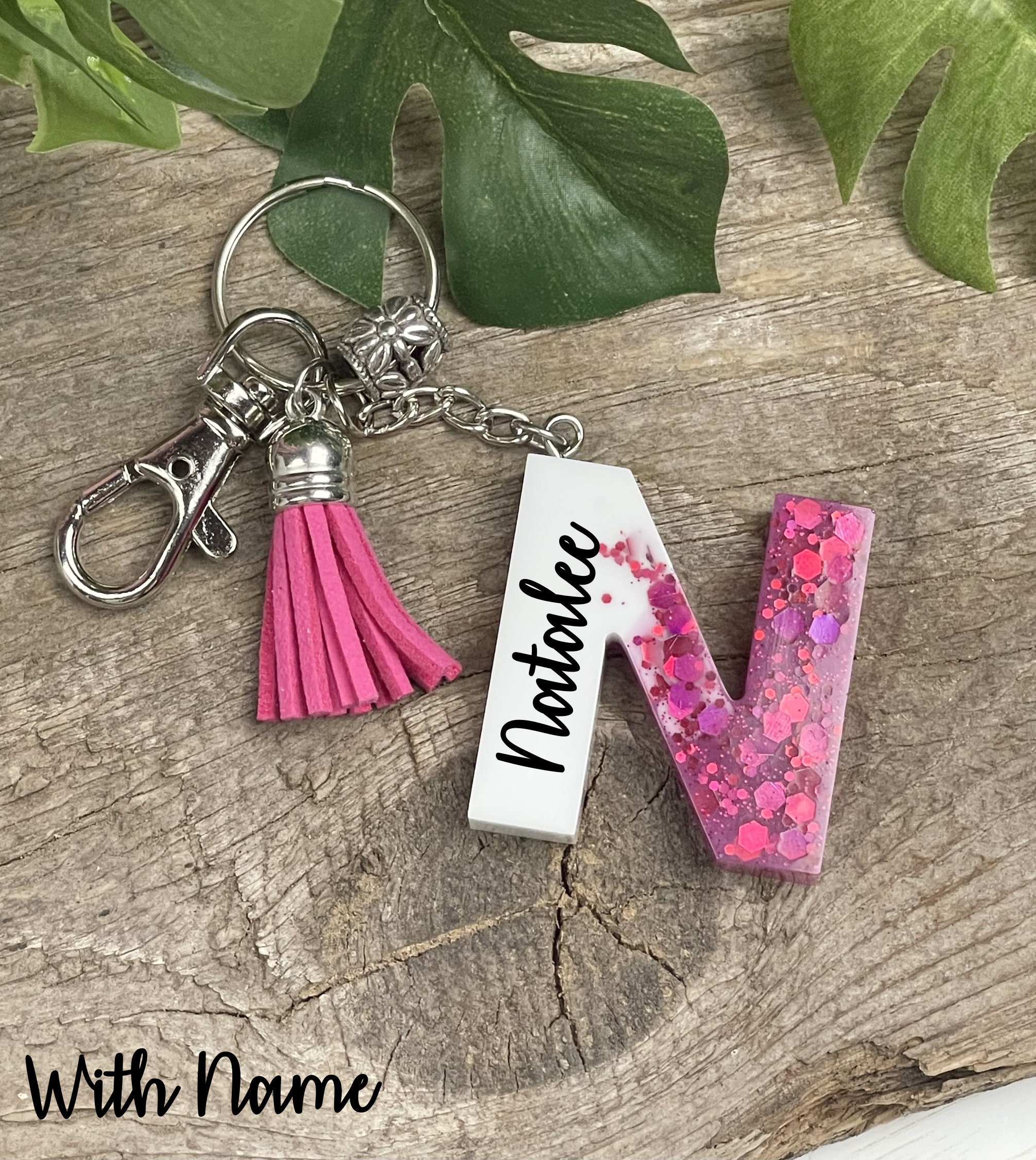 Personalized Letter Keychain, Custom Resin Initial Keychain, Custom ...