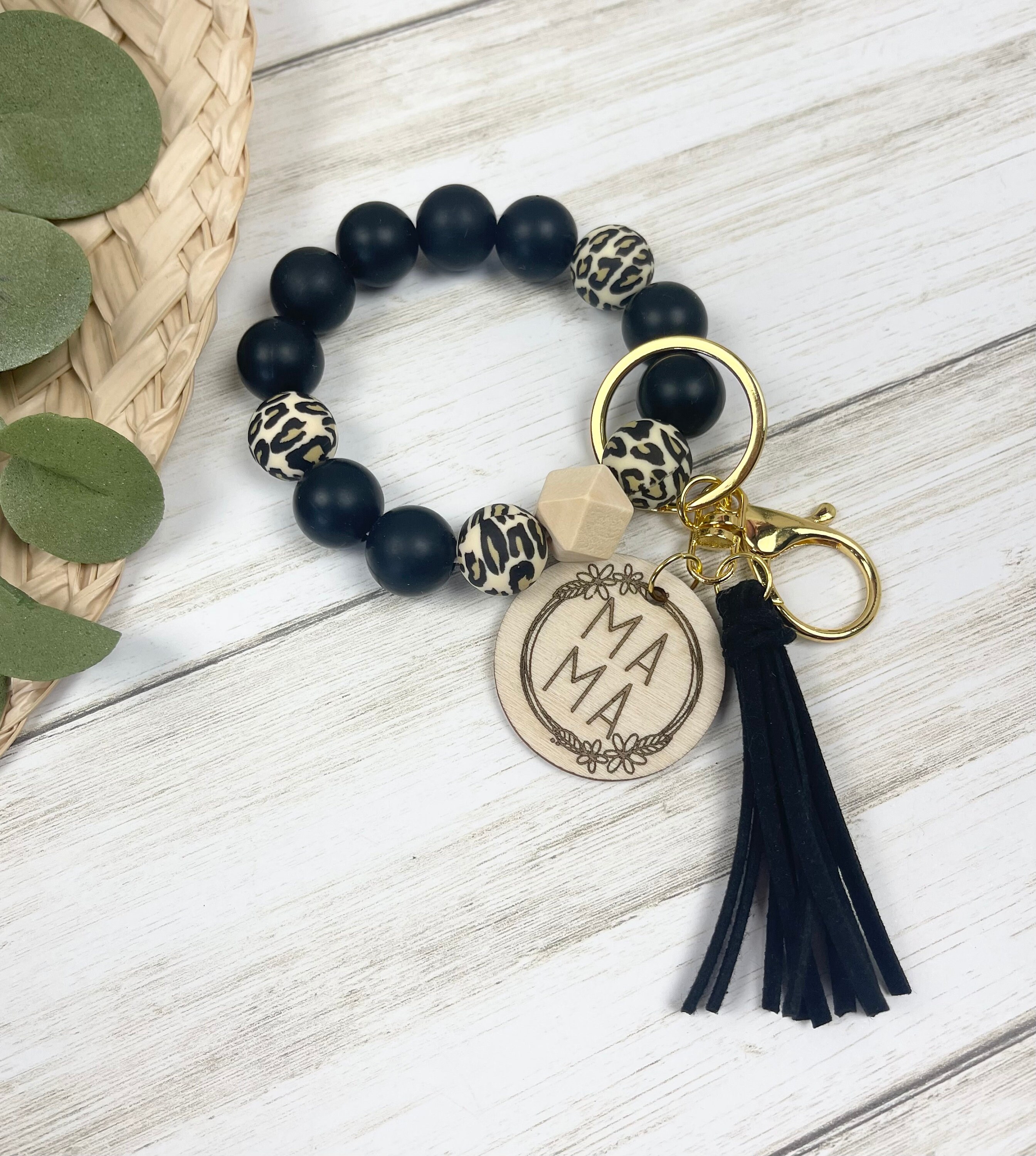 Mama Silicone Bead Wristlet, Custom Mothers Day Keychain, Silicone Bead ...