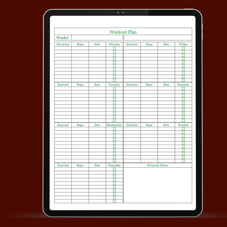 Workout Planner Summer 2024, Workout Plan Spreadsheet, Printable ...