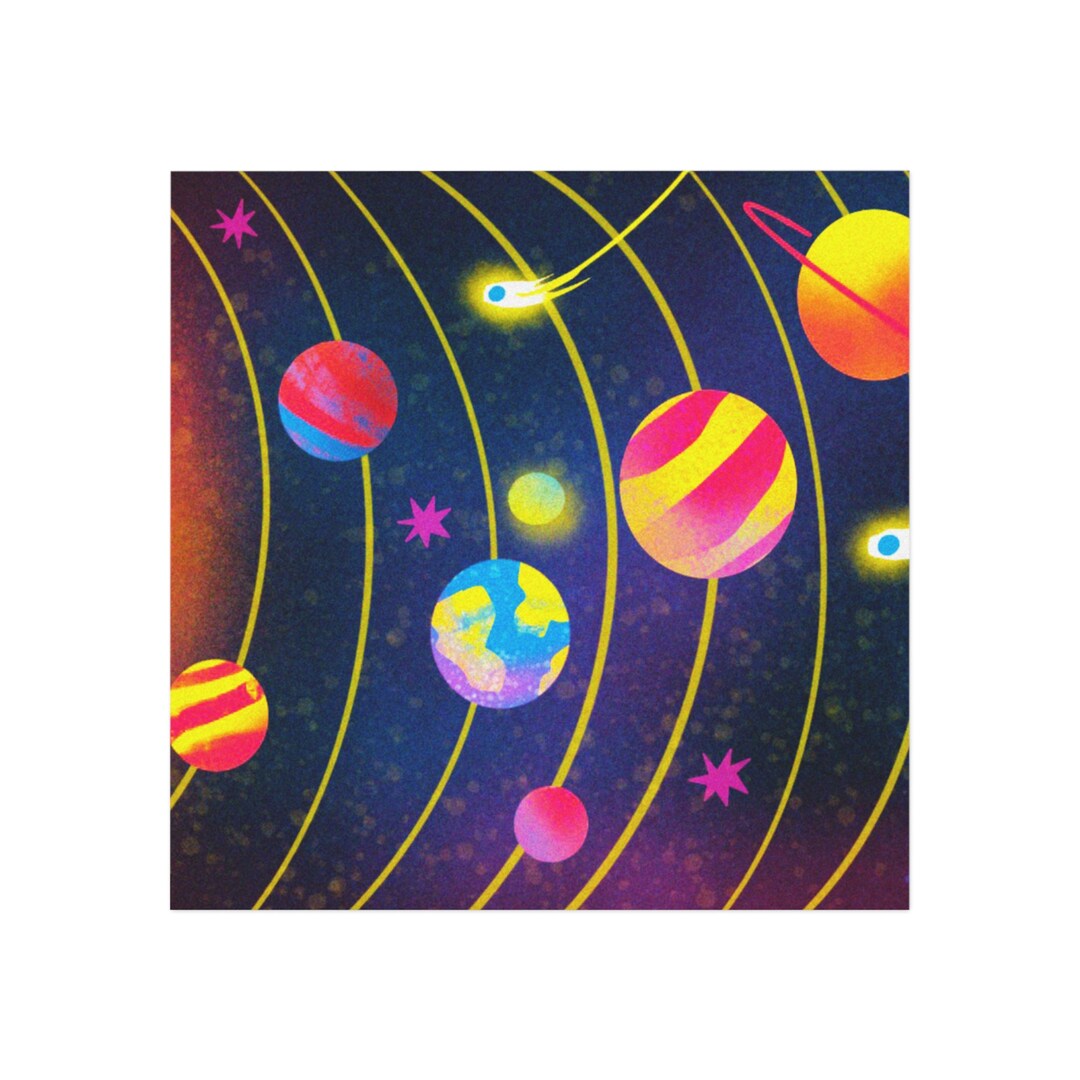 Solar System Square Magnet - Etsy