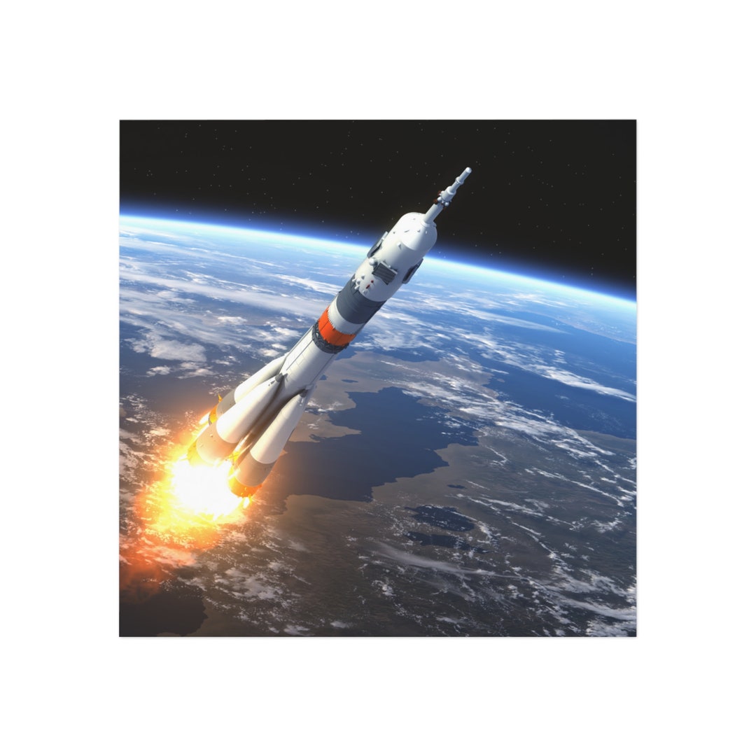 Rocket Square Magnet - Etsy