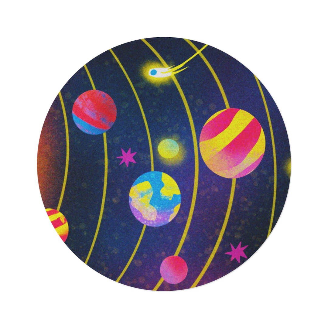 Solar System Round Rug - Etsy