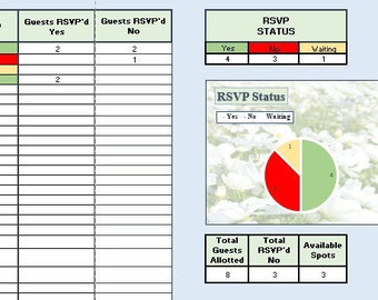 Rsvp Tracker Wedding - Etsy