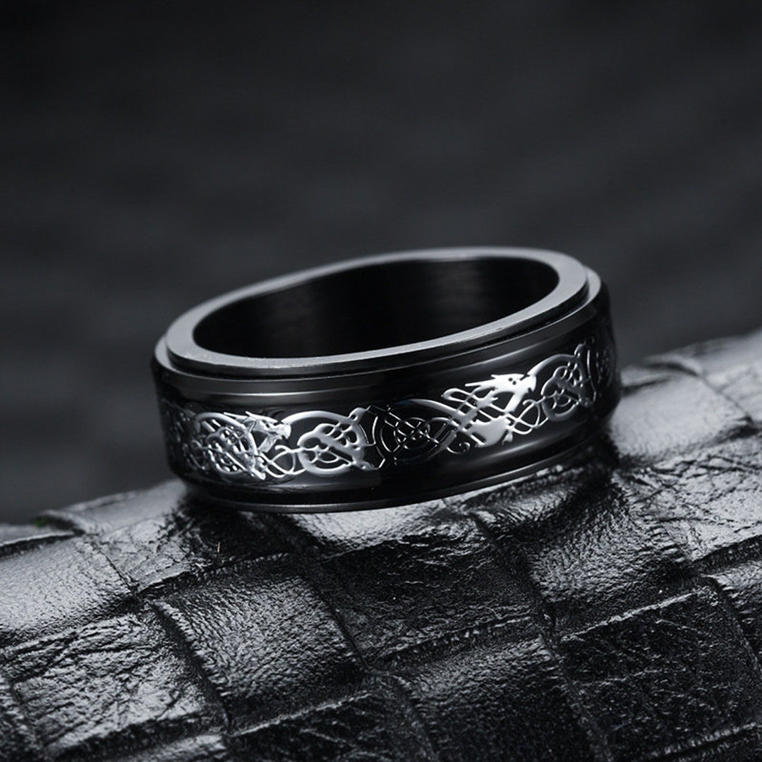 Spinner Dragon Ring Rotating Fidget Ring Dragon Design Ring - Etsy ...
