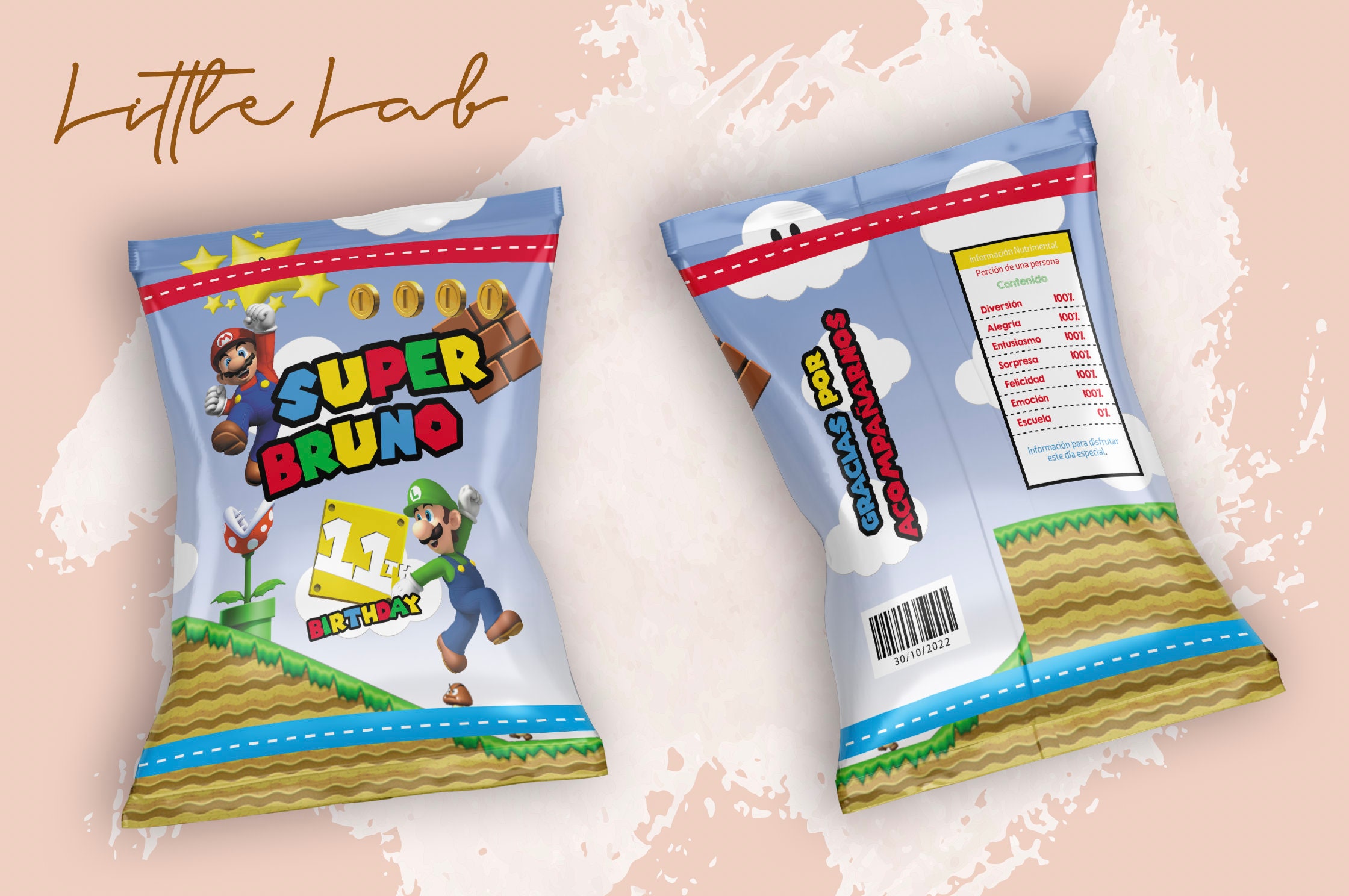 Chips Bag,kids Birthday,template Printable, Birthday Party, Super Mario ...