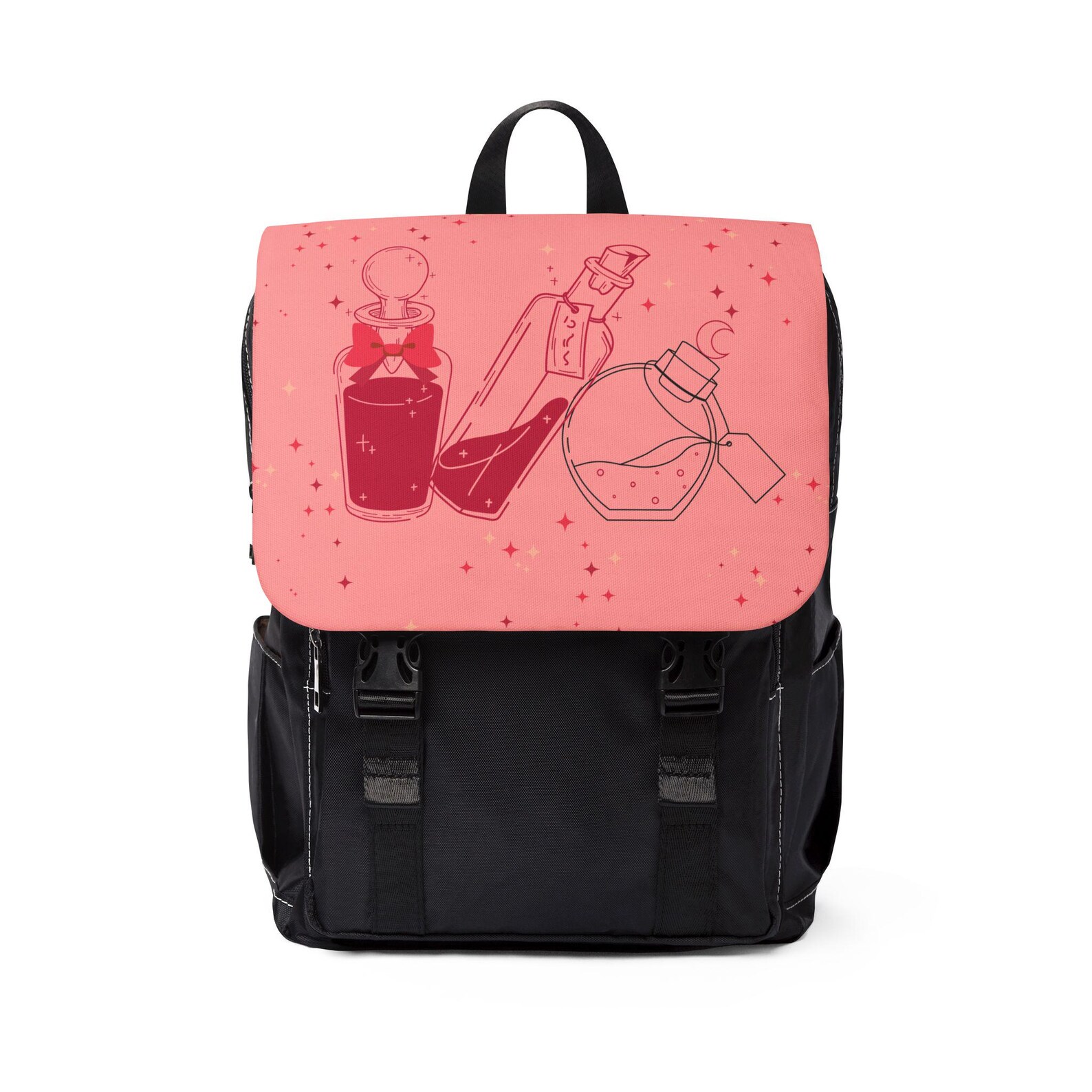 Pink Poison Potion Shoulder Backpack-witchy Spooky Girly Witch-stars ...