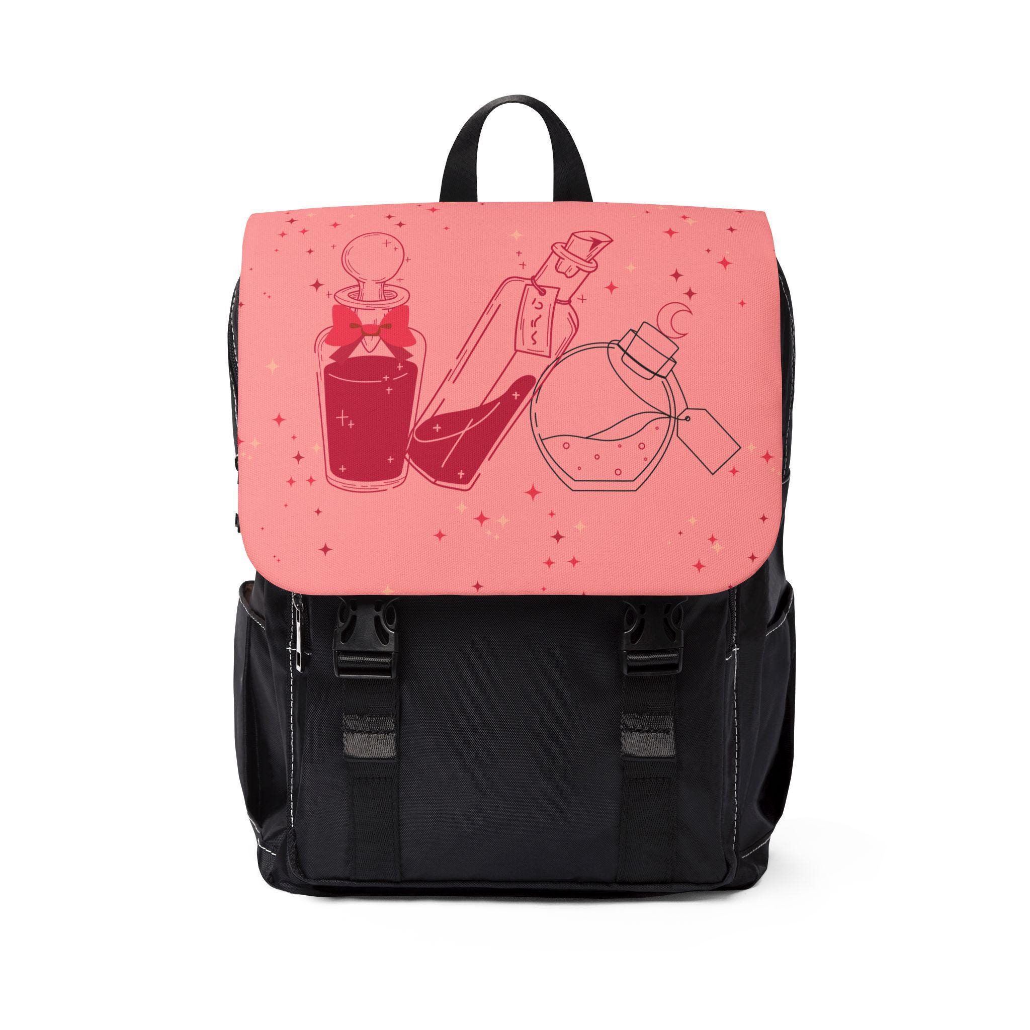 Pink Poison Potion Shoulder Backpack-witchy Spooky Girly Witch-stars ...