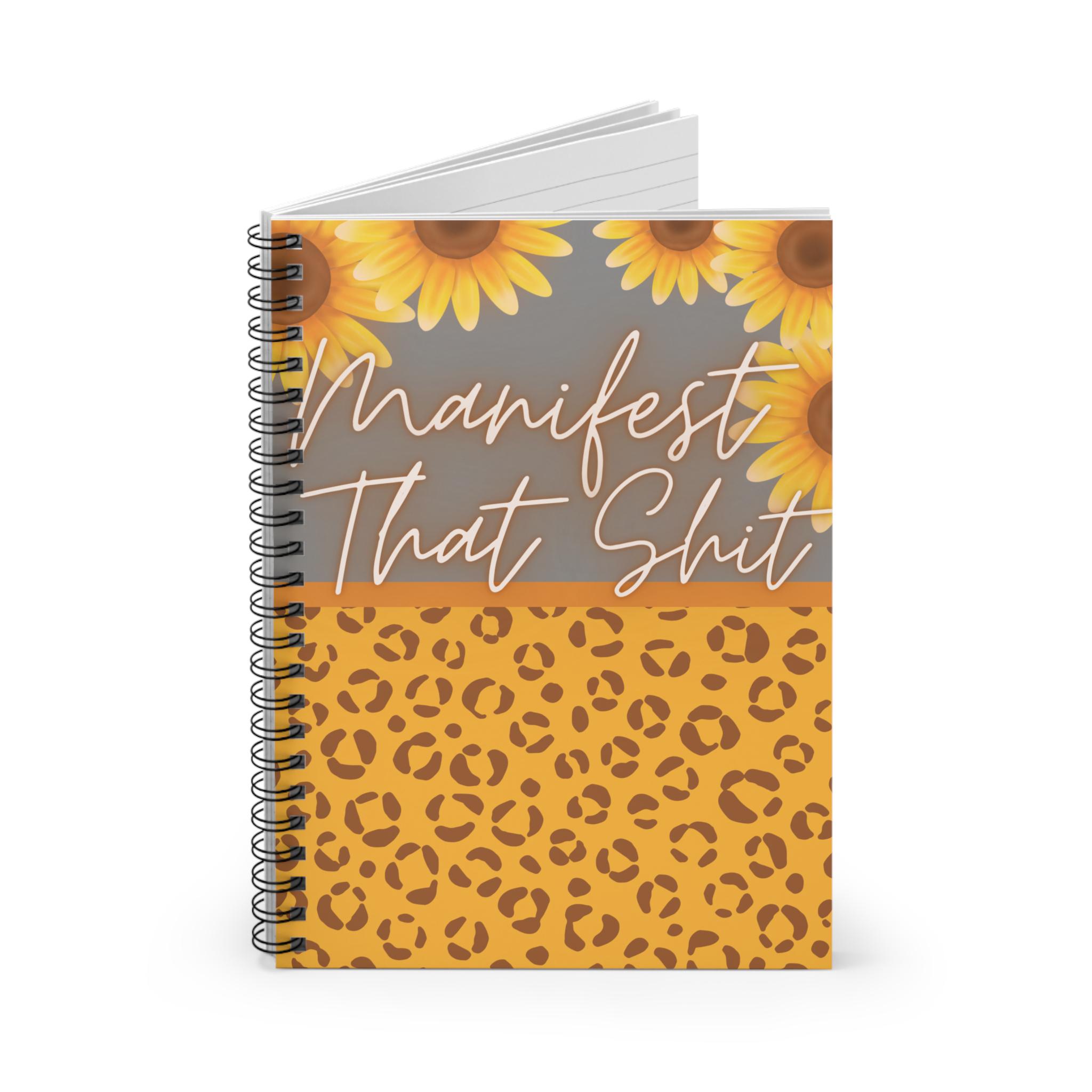 Manifest Sunflower Journal Spiral Notebook Ruled Line - Etsy