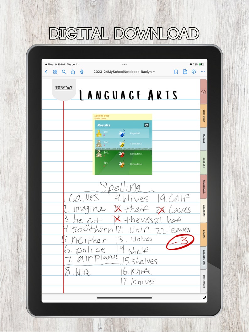 My School Notebook 2023-2024: PDF DIGITAL DOWNLOAD - Etsy