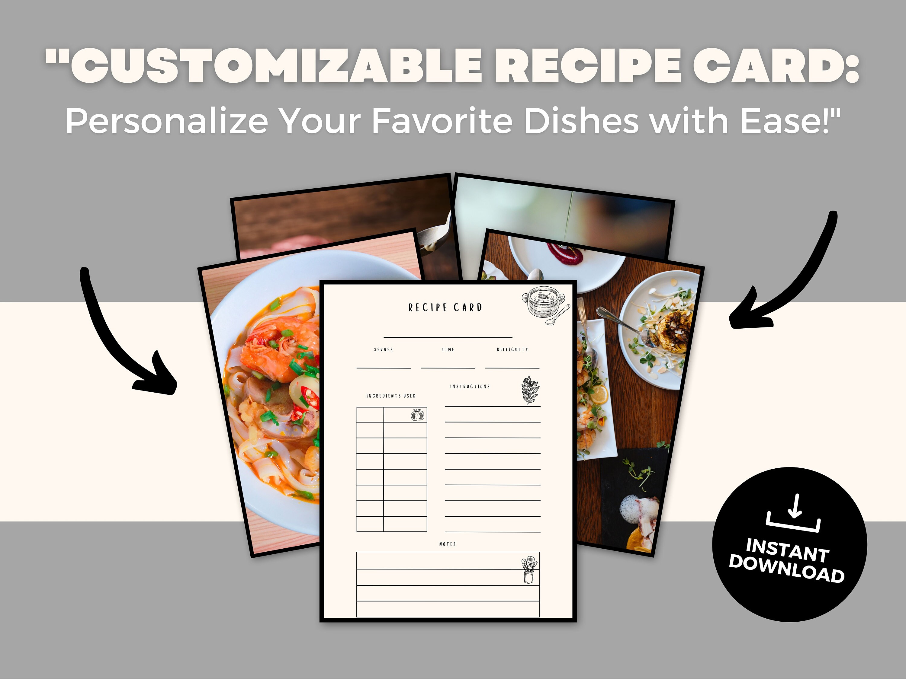 Printable Recipe Page | Recipe Card | Printable Recipe Card Template ...