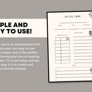 Printable Recipe Page | Recipe Card | Printable Recipe Card Template ...