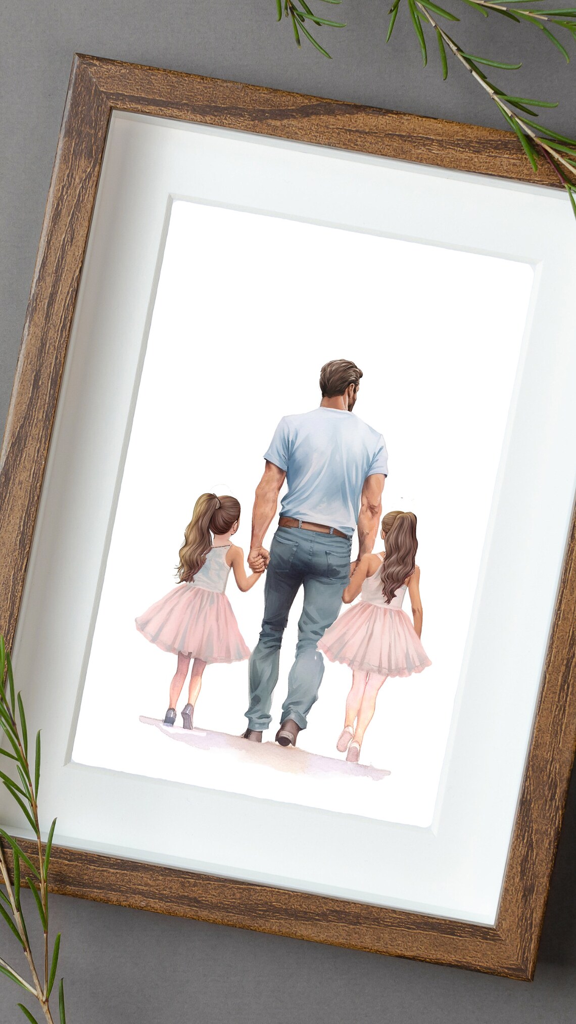 Dad and Daughters Wall Art Prints, Personalized Father's Day Gift From ...