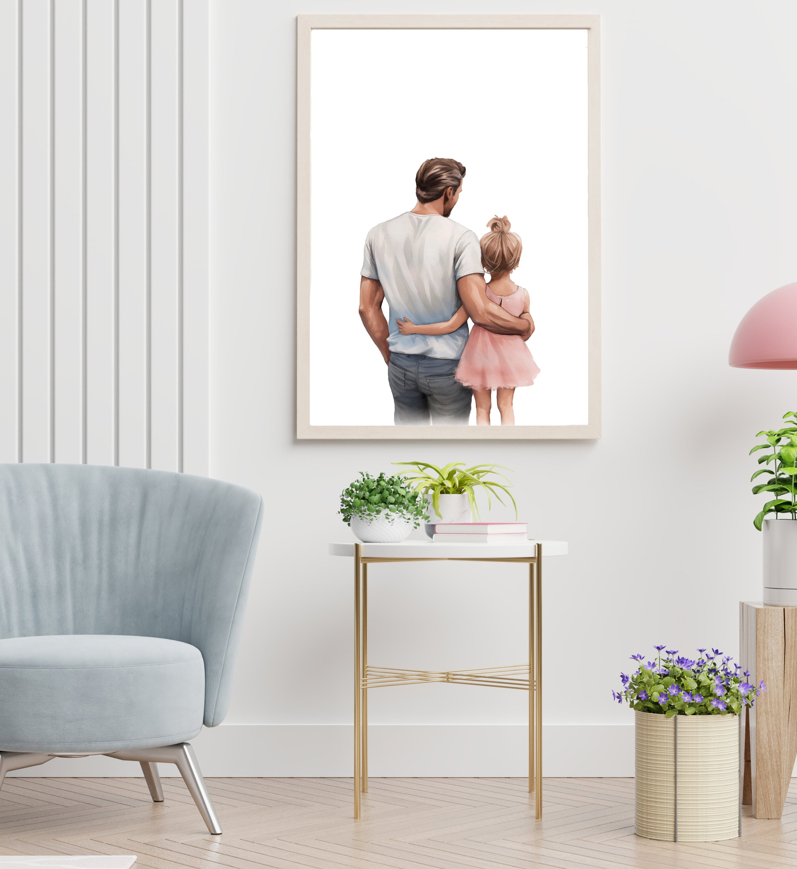 Dad and Daughter Wall Art, Personalized Father's Day Gift From Daughter ...