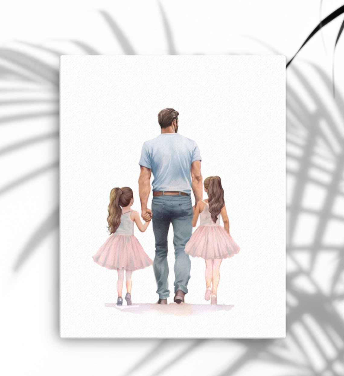 Dad and Daughters Wall Art Prints, Personalized Father's Day Gift From ...