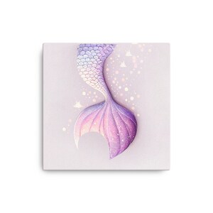 Purple Mermaid Tail Thin Canvas, Girls Room Decor, Pastel Purple ...