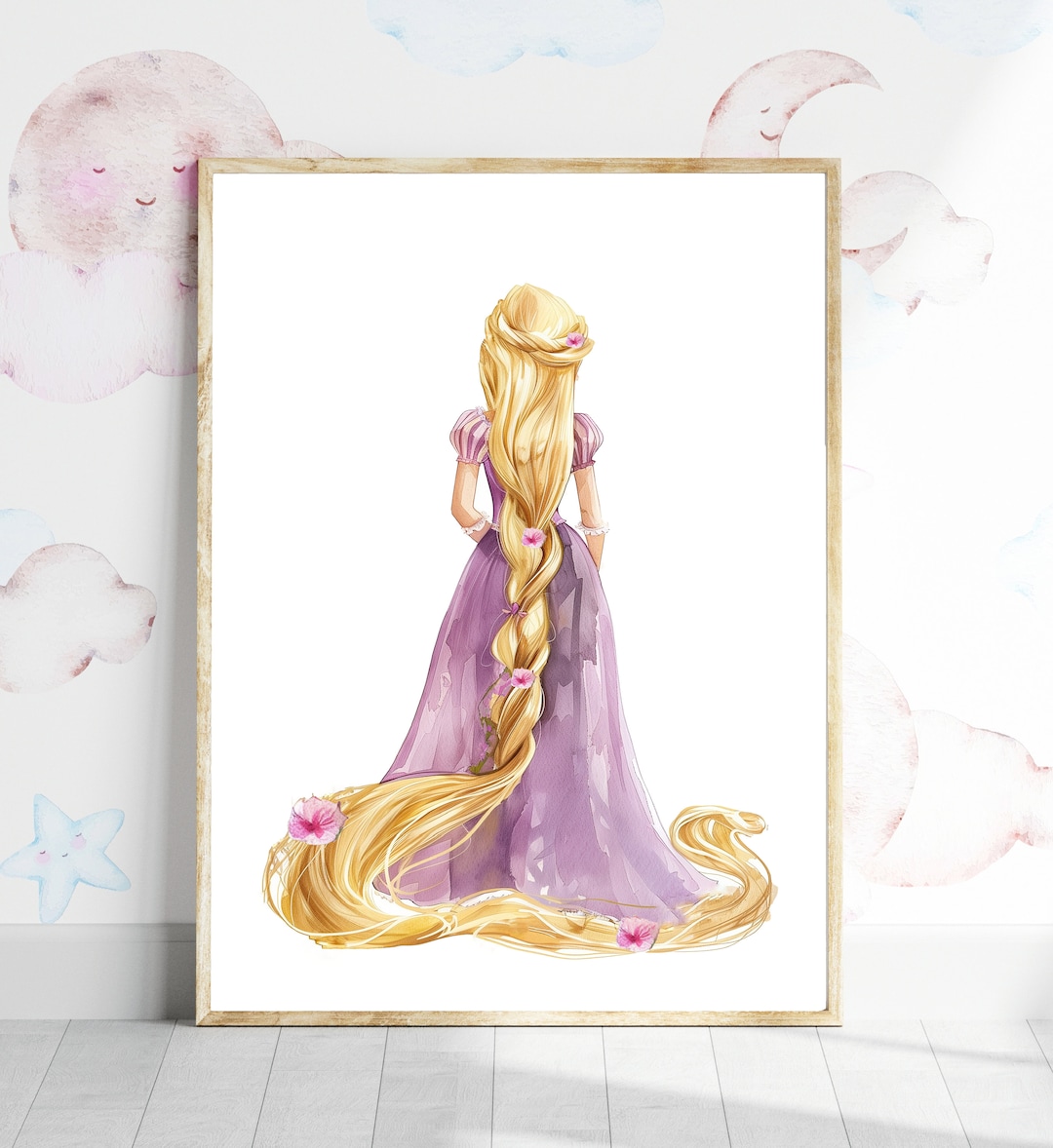 Princess Rapunzel Print, Rapunzel Wall Art, Baby Girl Nursery Room ...