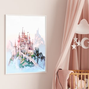 Princess Belle Castle Wall Art Nursery Wall Art Baby Girl Nursery ...
