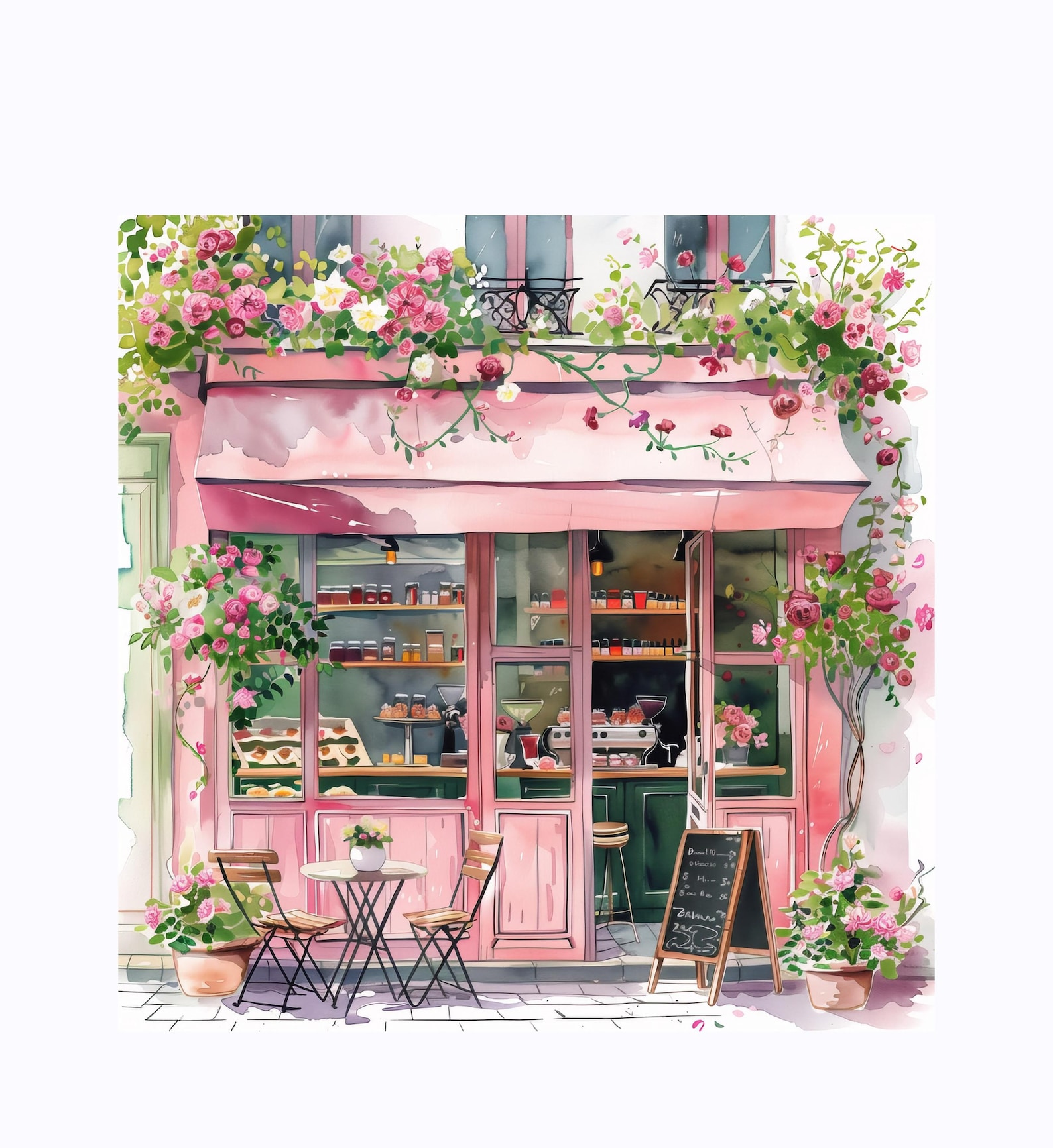 French Patisserie Print,cozy Cafe,kitchen Print, Pink Wall Art, Coffee ...