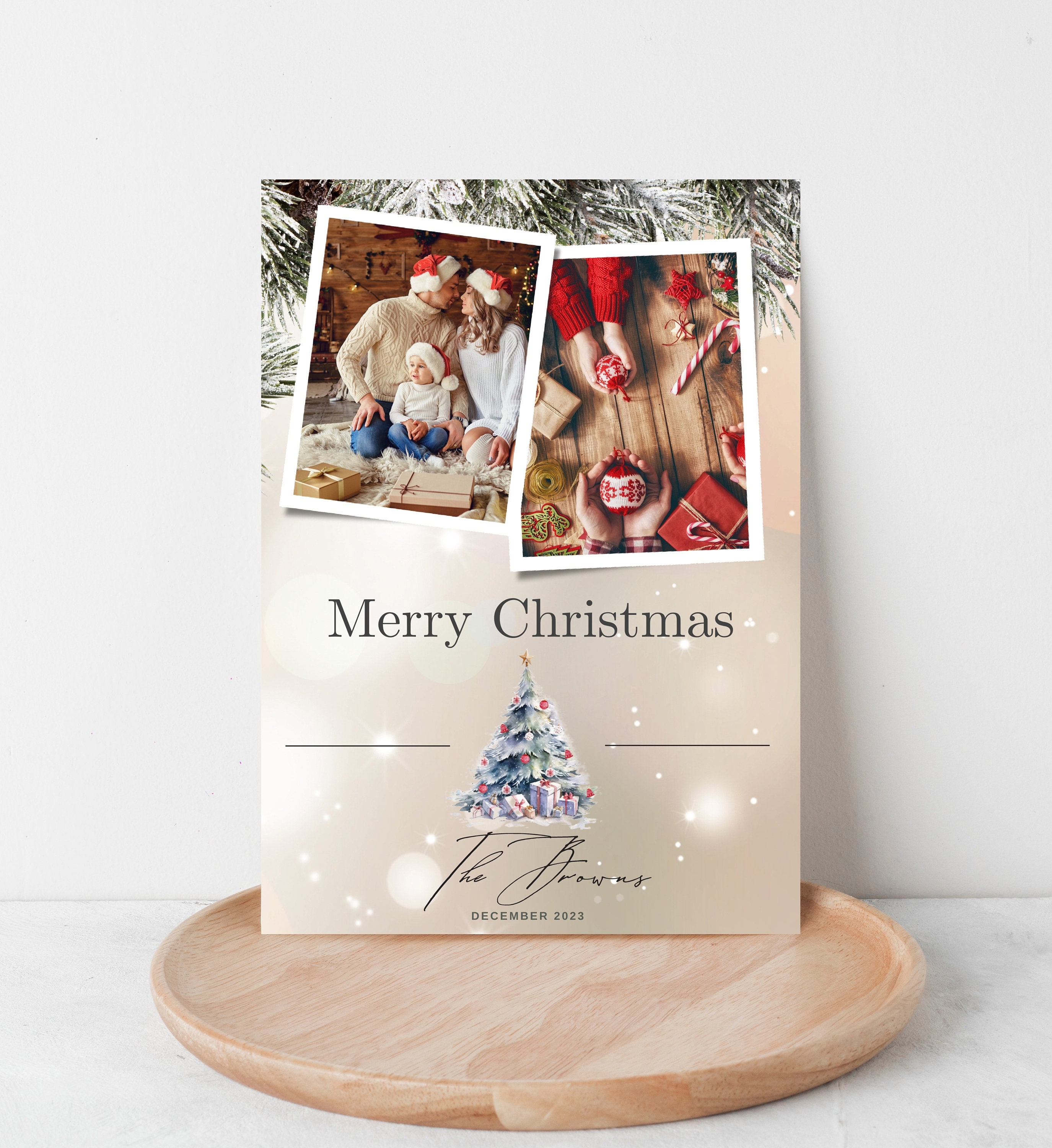 Printable Family Photo Christmas Cards, Photo Christmas Template ...