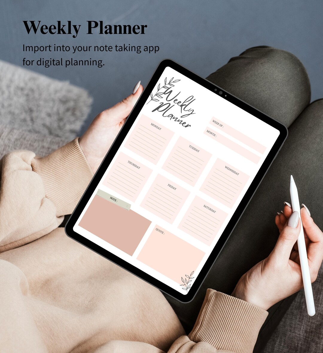 IPad Weekly Planner: Digital Download, Goodnotes Template (PDF) - Etsy