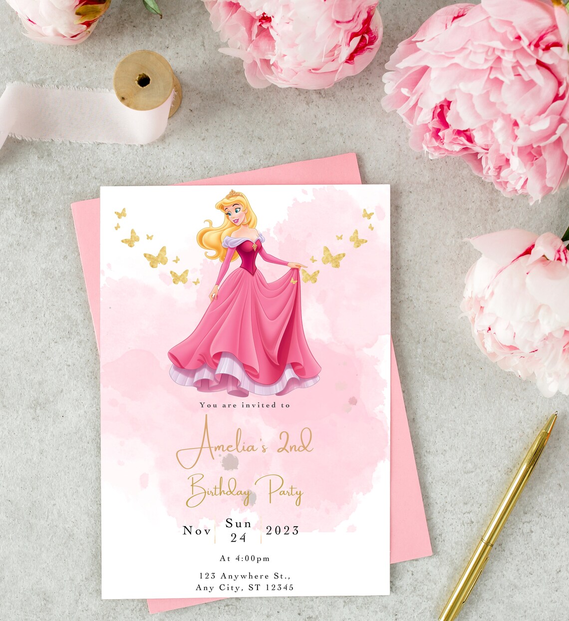 Birthday Party Invitation for Girls, Princess Invitation, Princess ...