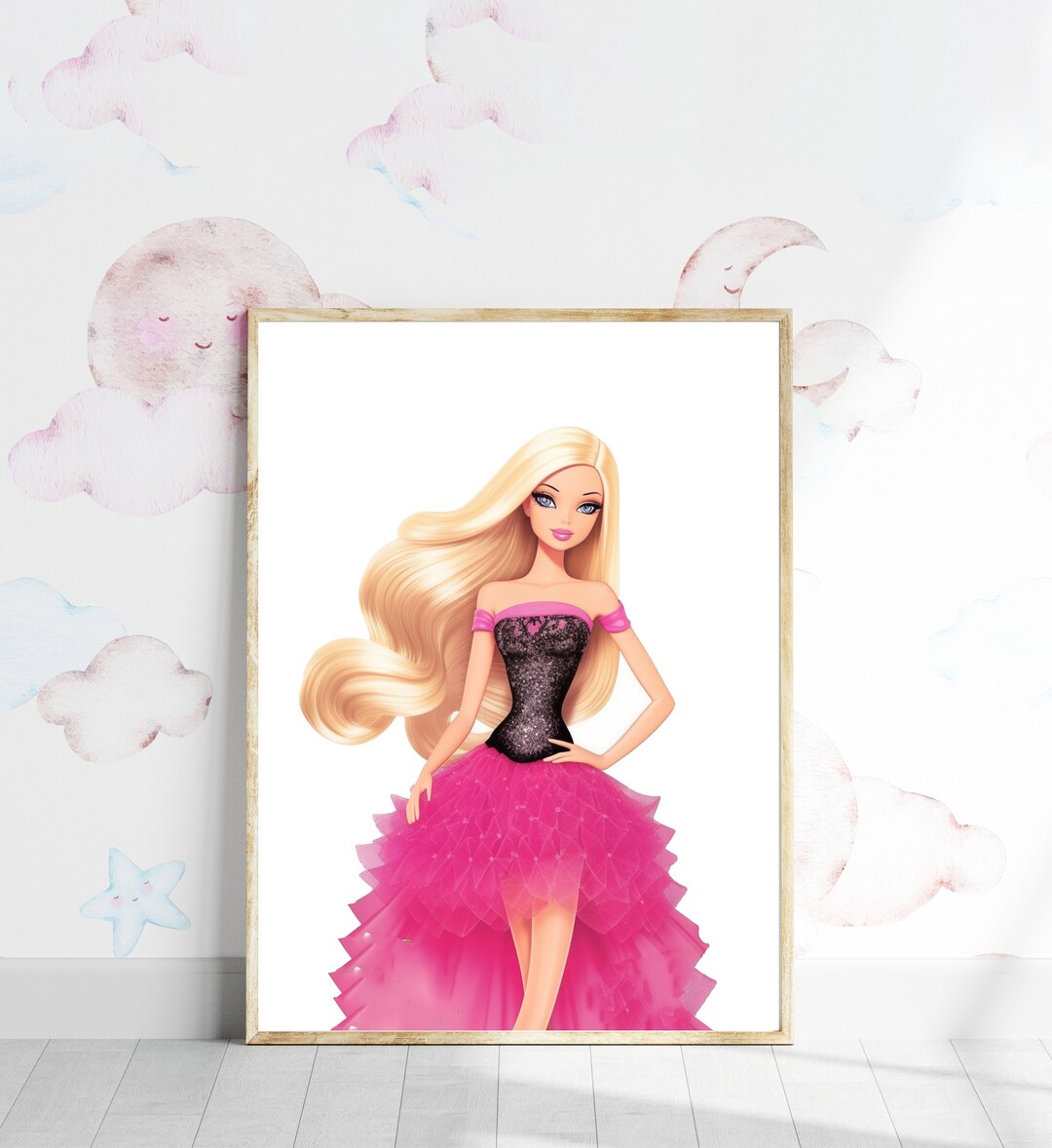 Barbie Prints, Barbie Wall Art, Girl's Room Decor, Pink Wall Art, Doll ...