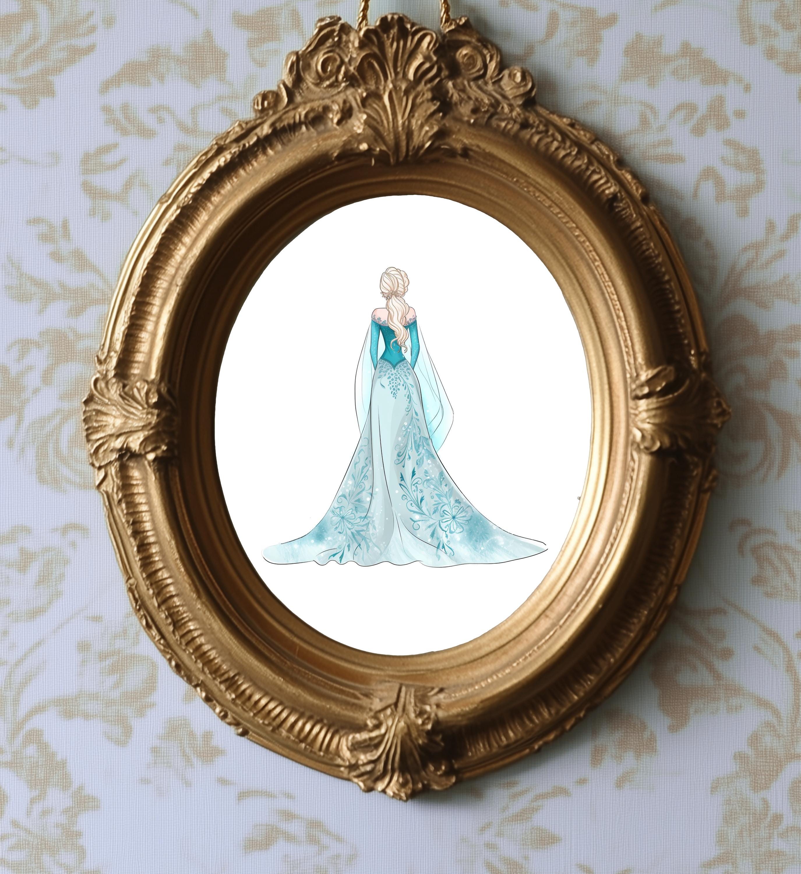 Princess Elsa Wall Art Baby Girl Nursery Decor Light Blue Wall Art ...