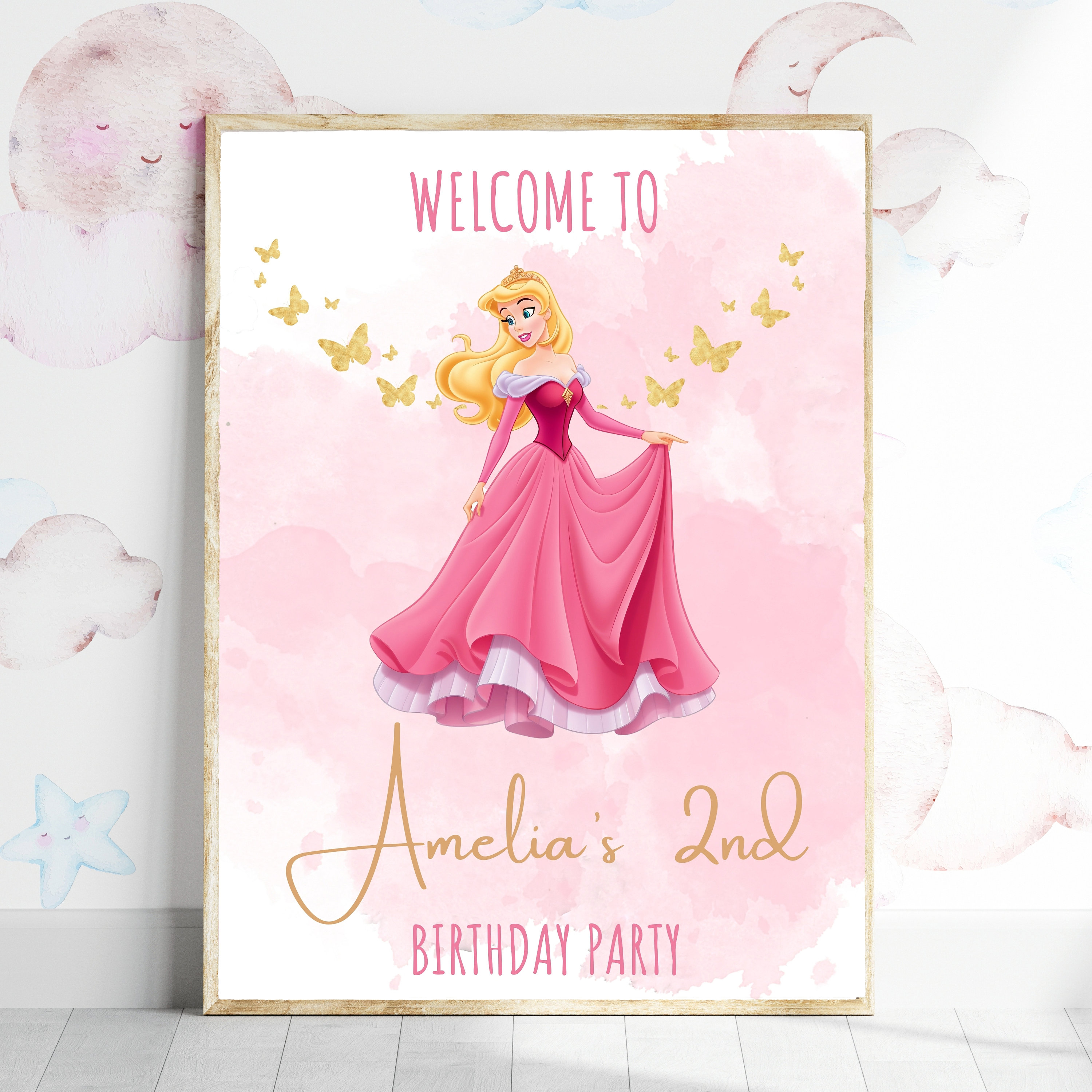 Princess Birthday Welcome Sign, Little Princess Personalized Birthday ...