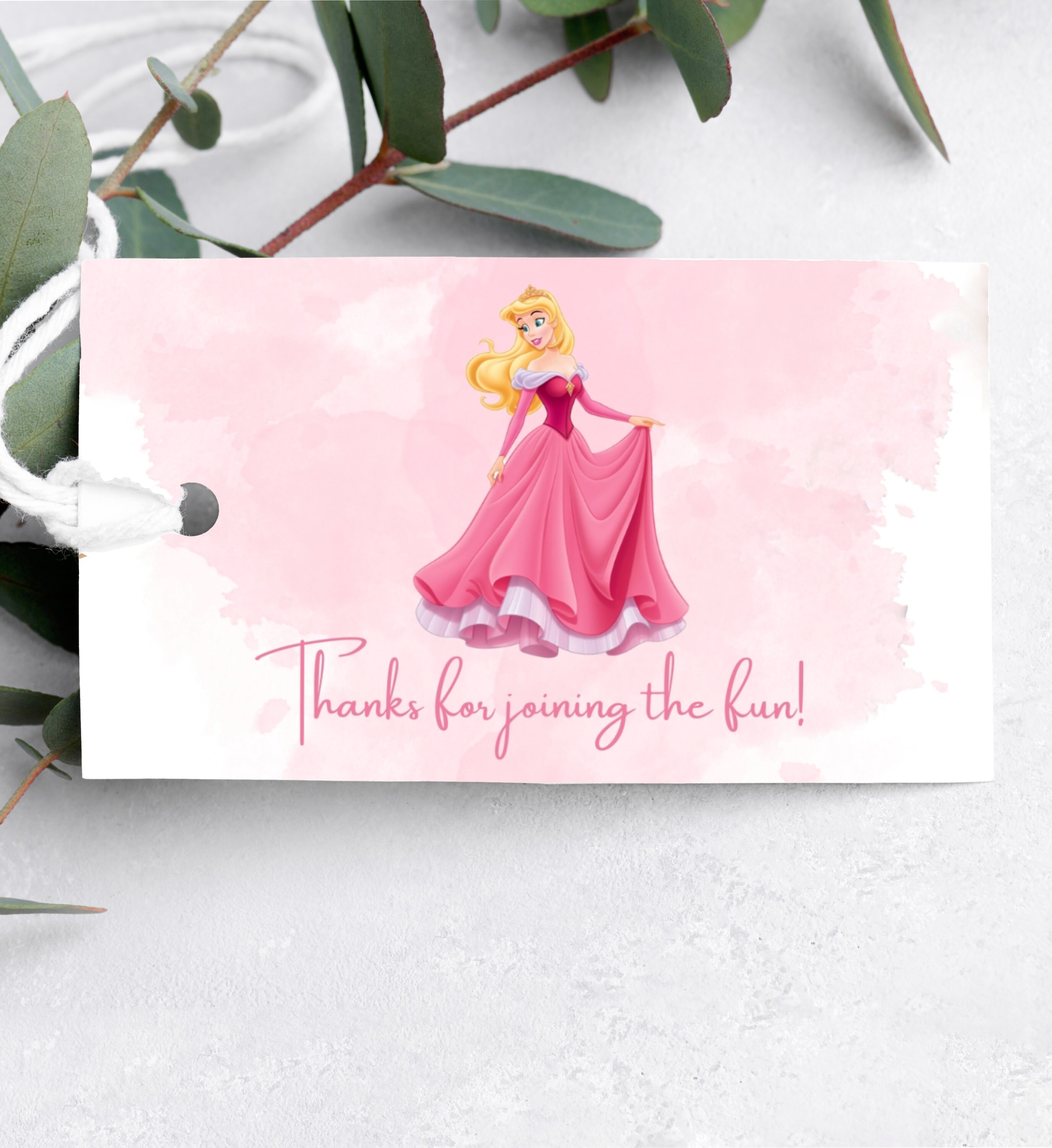 Princess Birthday Gift Bag Labels, Princess Aurora Gift Tag , Download ...