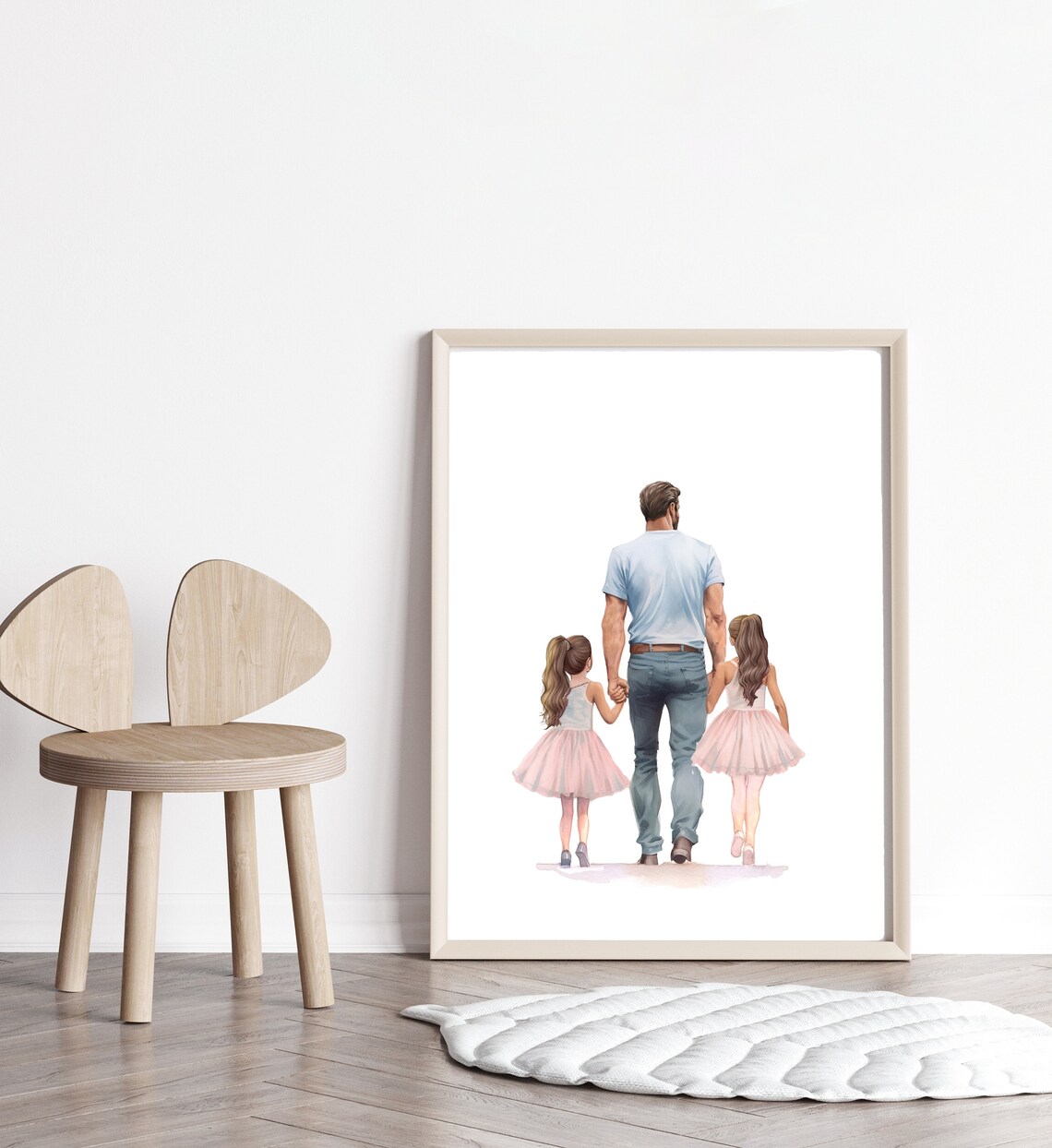 Dad and Daughters Wall Art Prints, Personalized Father's Day Gift From ...