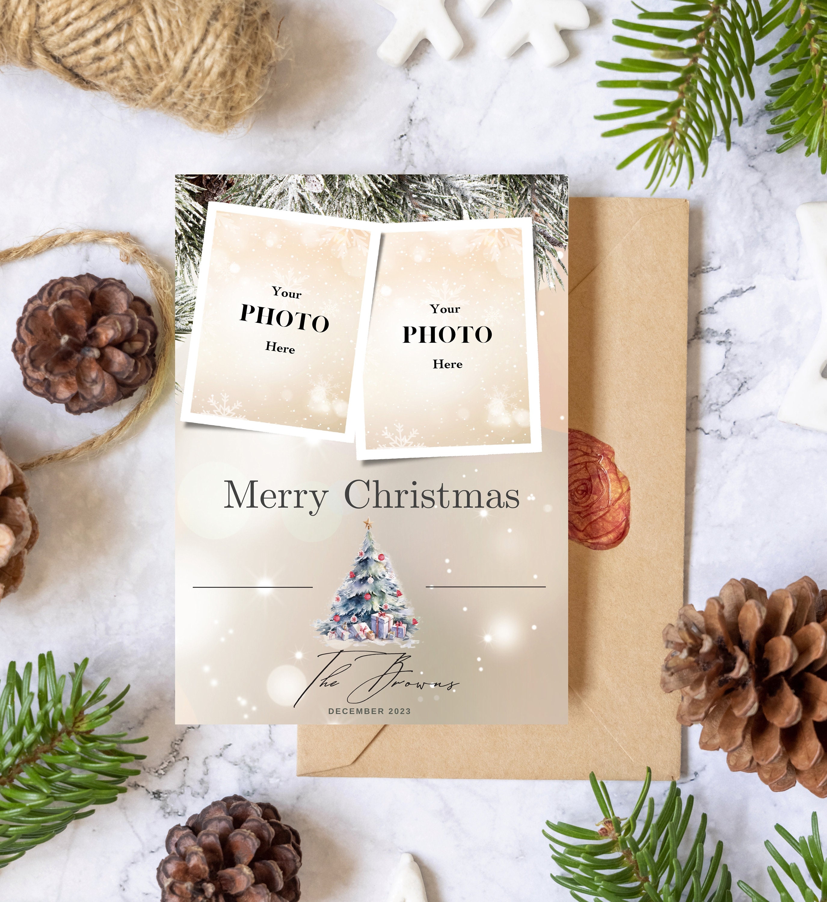 Printable Family Photo Christmas Cards, Photo Christmas Template ...