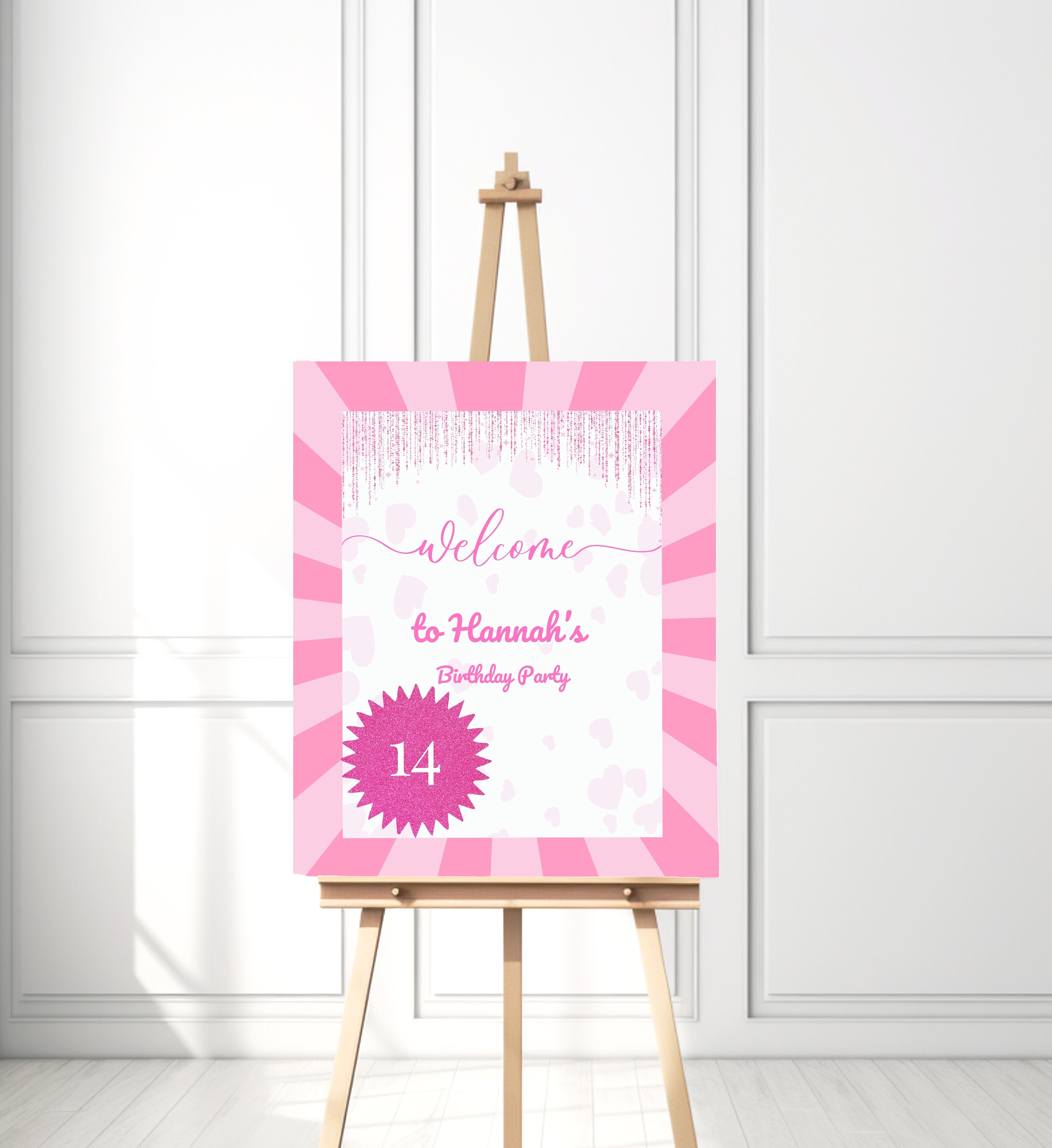 Birthday Party Invitation for Girls,barbie Birthday Welcome Sign,barbie ...