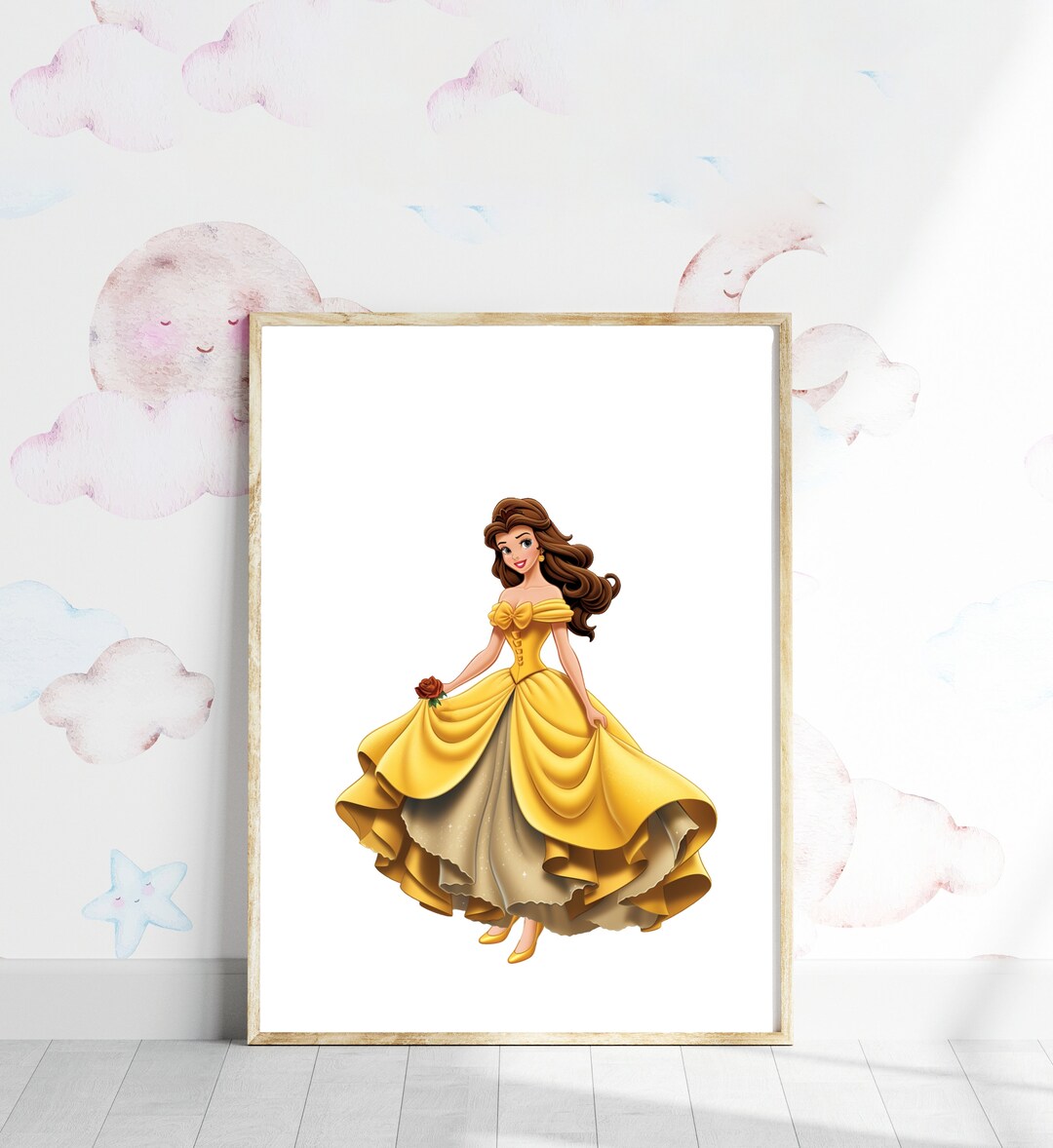 Princess Belle Wall Art Nursery Wall Decor Fantasy Wall Art Baby Girl ...