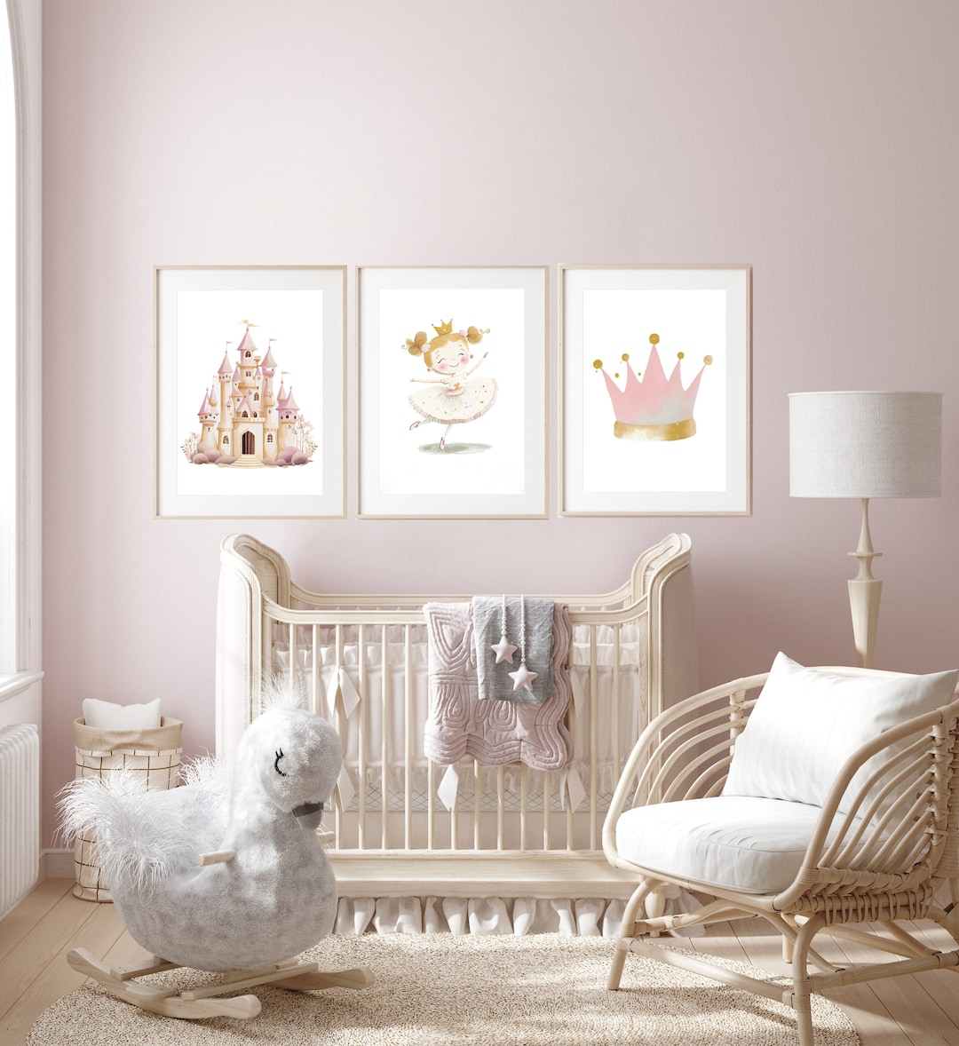 Set of 3 Princess Canvas, Princess Nursery Room Decor, Girl Room Decor ...