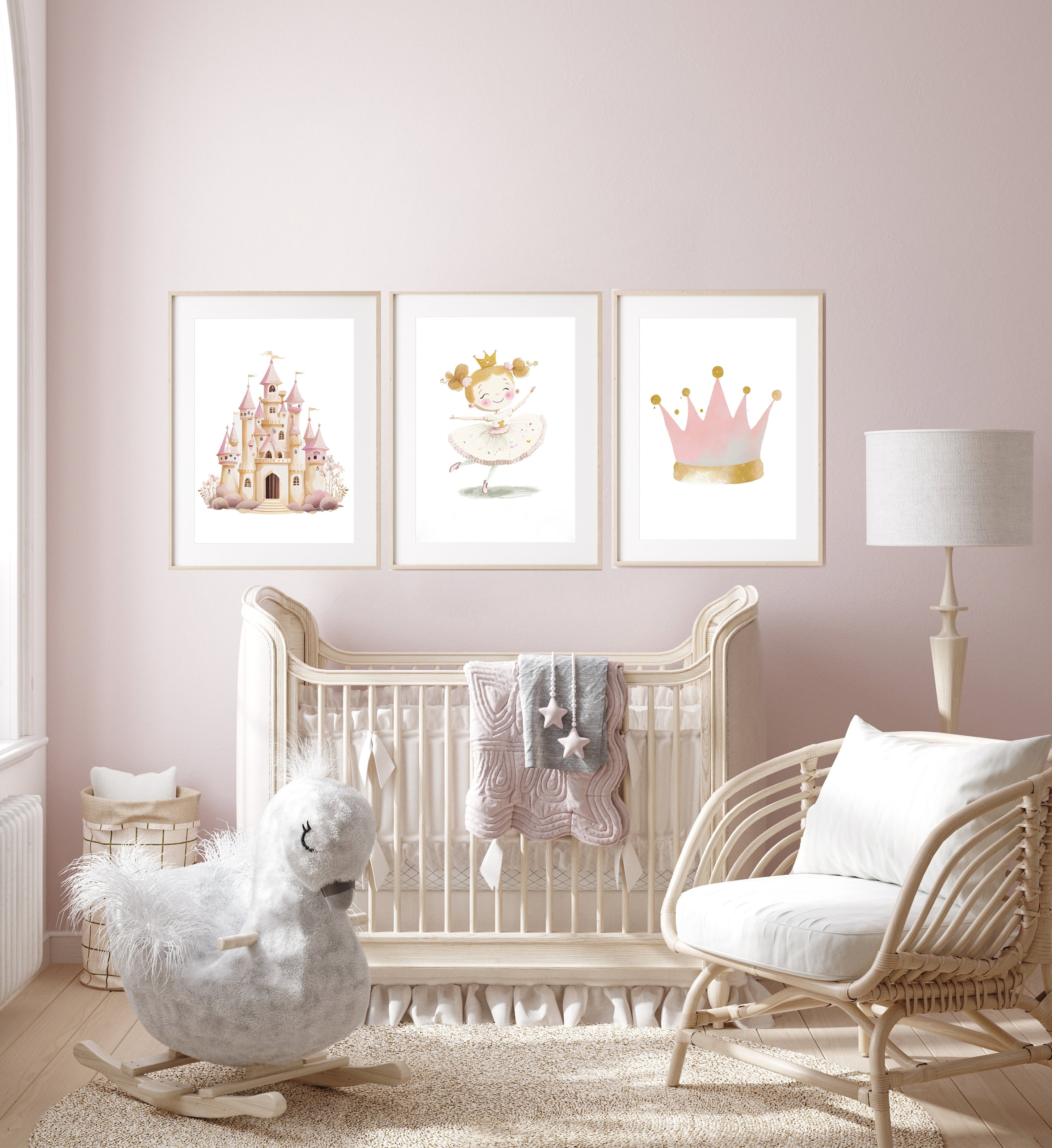 Set of 3 Princess Canvas, Princess Nursery Room Decor, Girl Room Decor ...