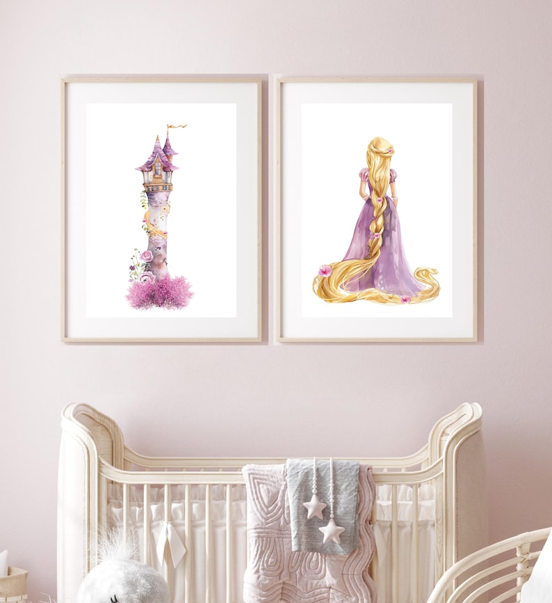 Rapunzel Nursery Art Set: Fairytale Princess Prints - Etsy