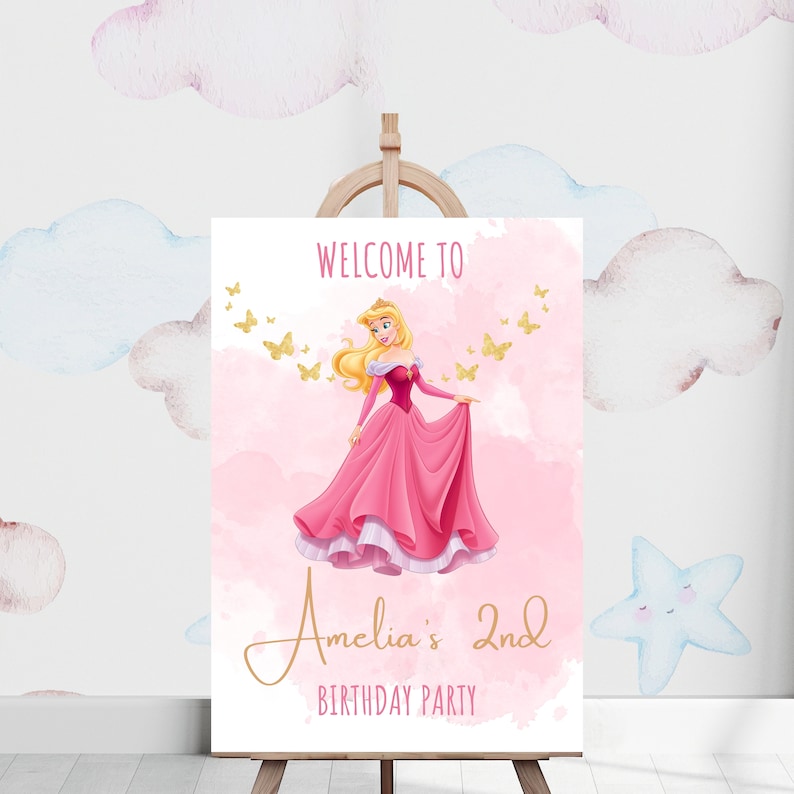 Princess Birthday Welcome Sign, Little Princess Personalized Birthday ...