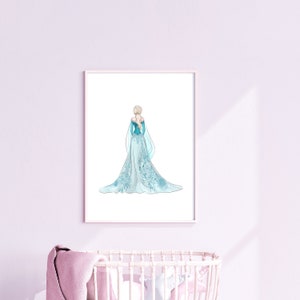 Princess Elsa Wall Art Prints, Frozen Elsa Wall Art Decor, Girls ...