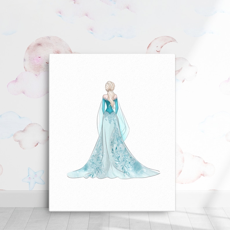 Princess Elsa Wall Art Prints Frozen Elsa Wall Art Decor - Etsy