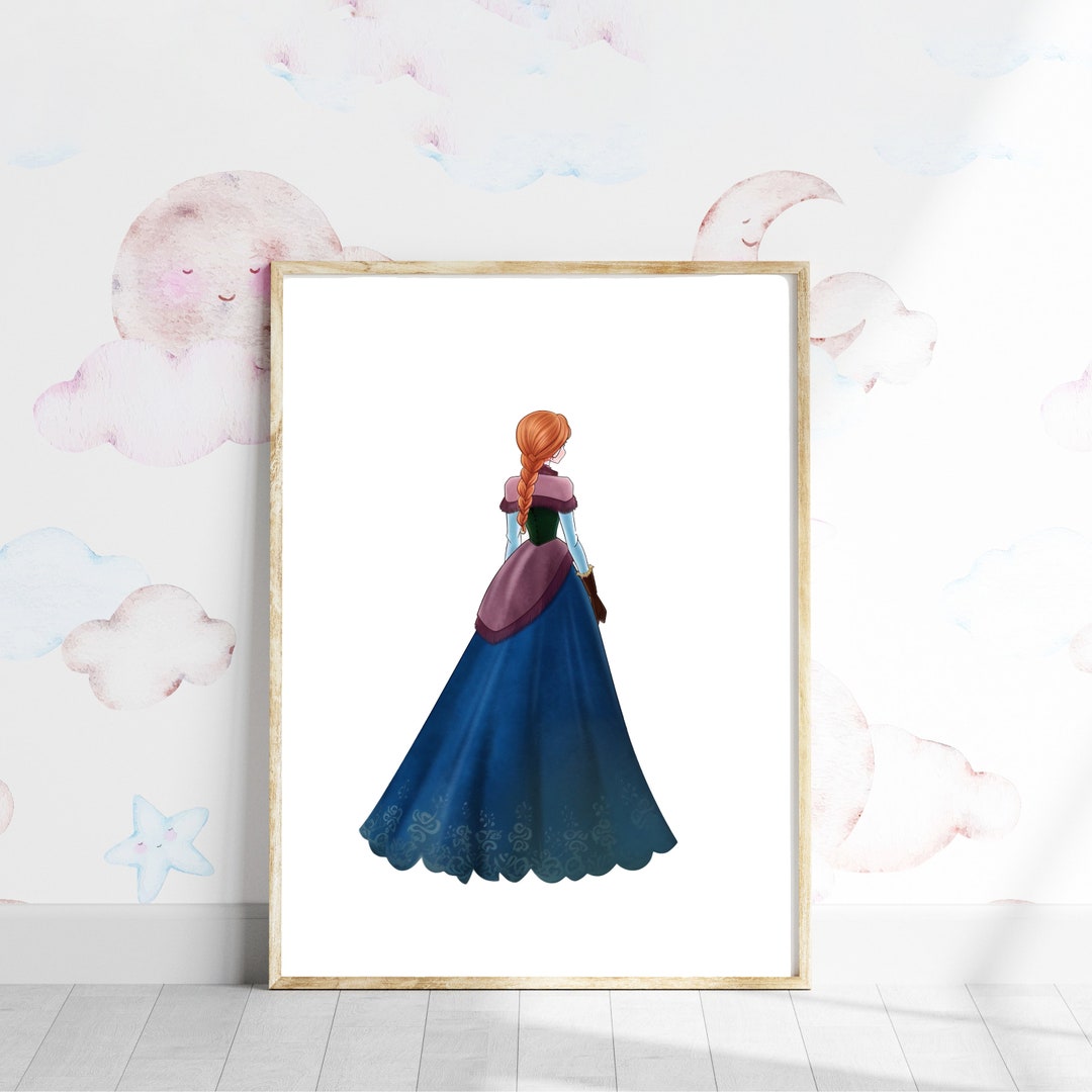 Princess Anna Wall Art Prints, Frozen Anna Wall Art Decor, Girls ...