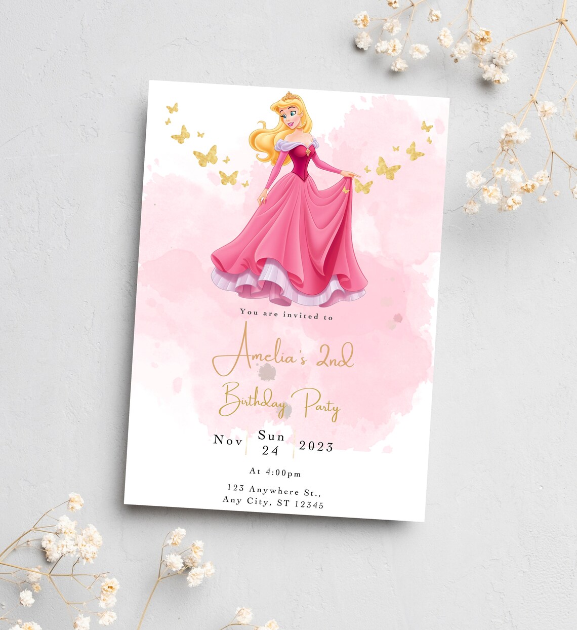 Birthday Party Invitation for Girls, Princess Invitation, Princess ...