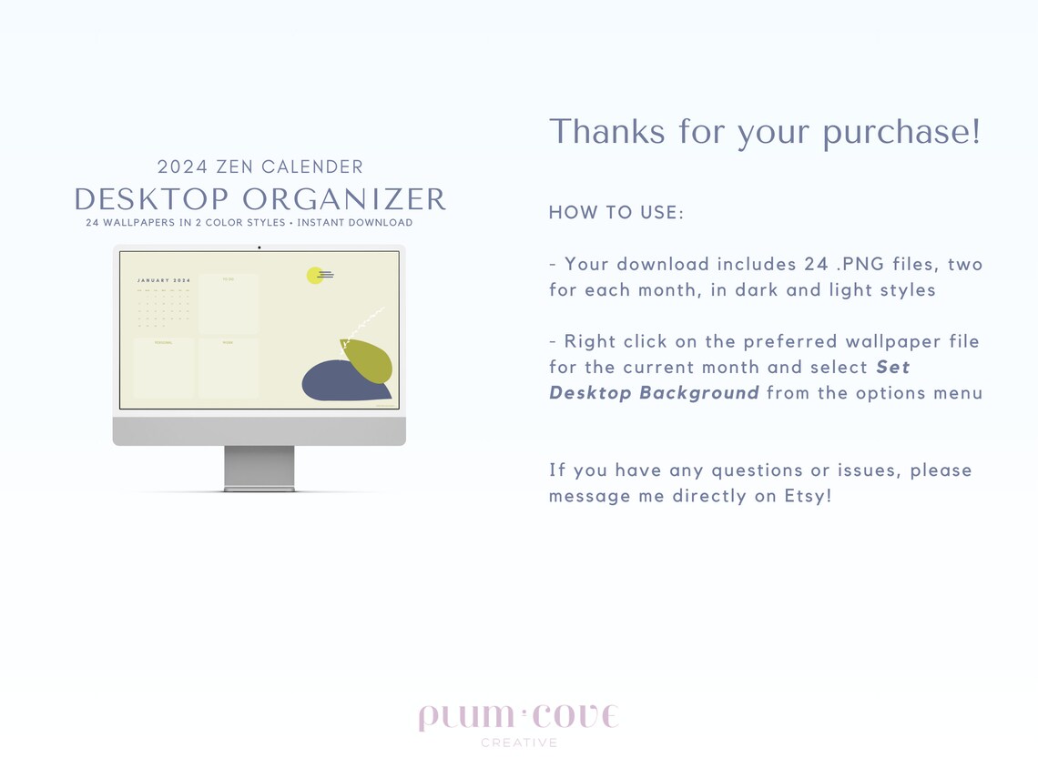 2024 Desktop Organizer Monthly Calendar Sage Green Minimalist Aesthetic ...