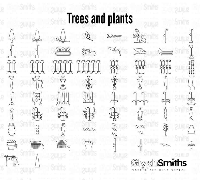 Digital Download, Digital Files, 100 Egyptian Hieroglyph, SVG, Vector ...