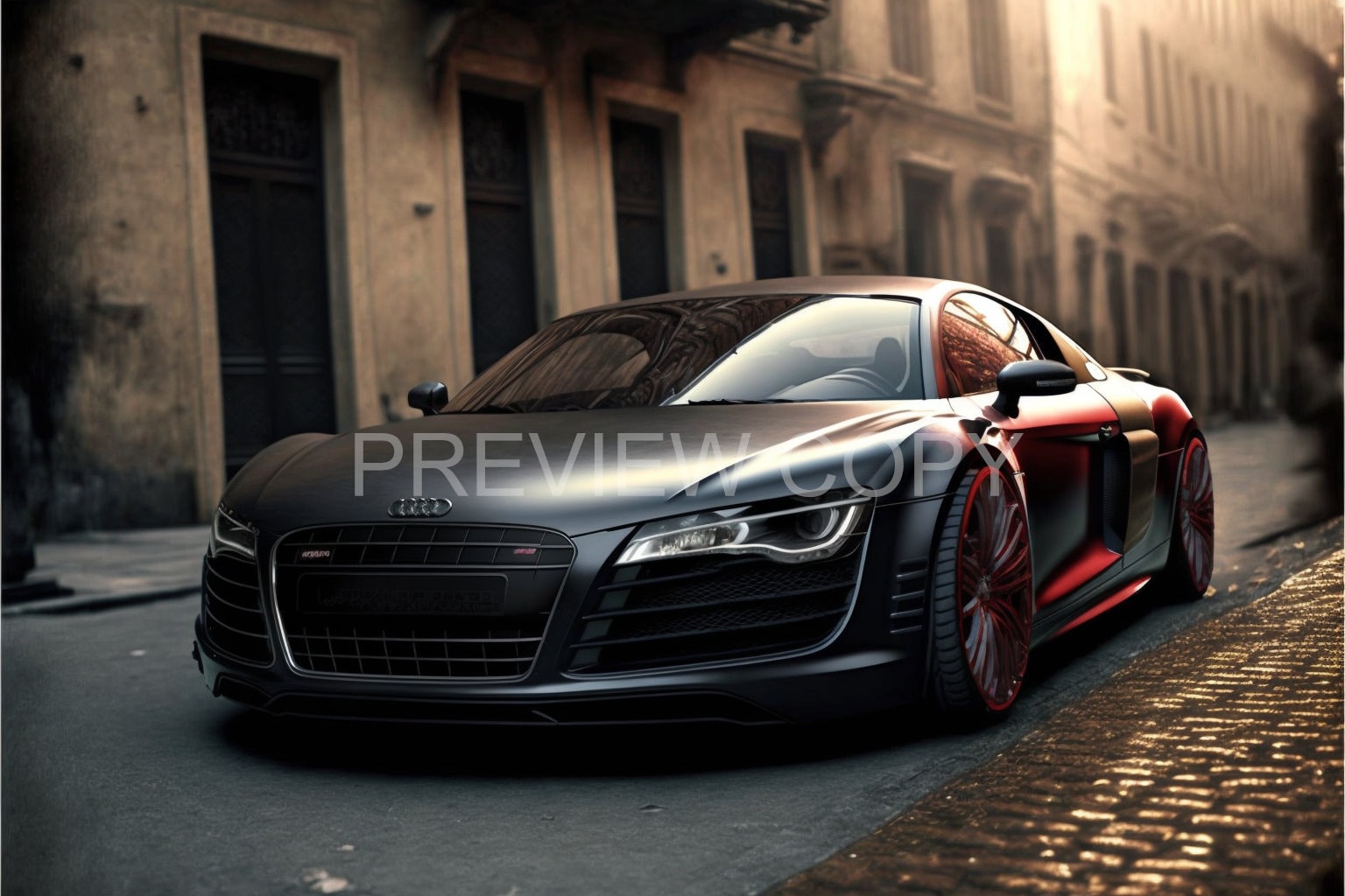 Audi R8 Matte Black Wallpaper