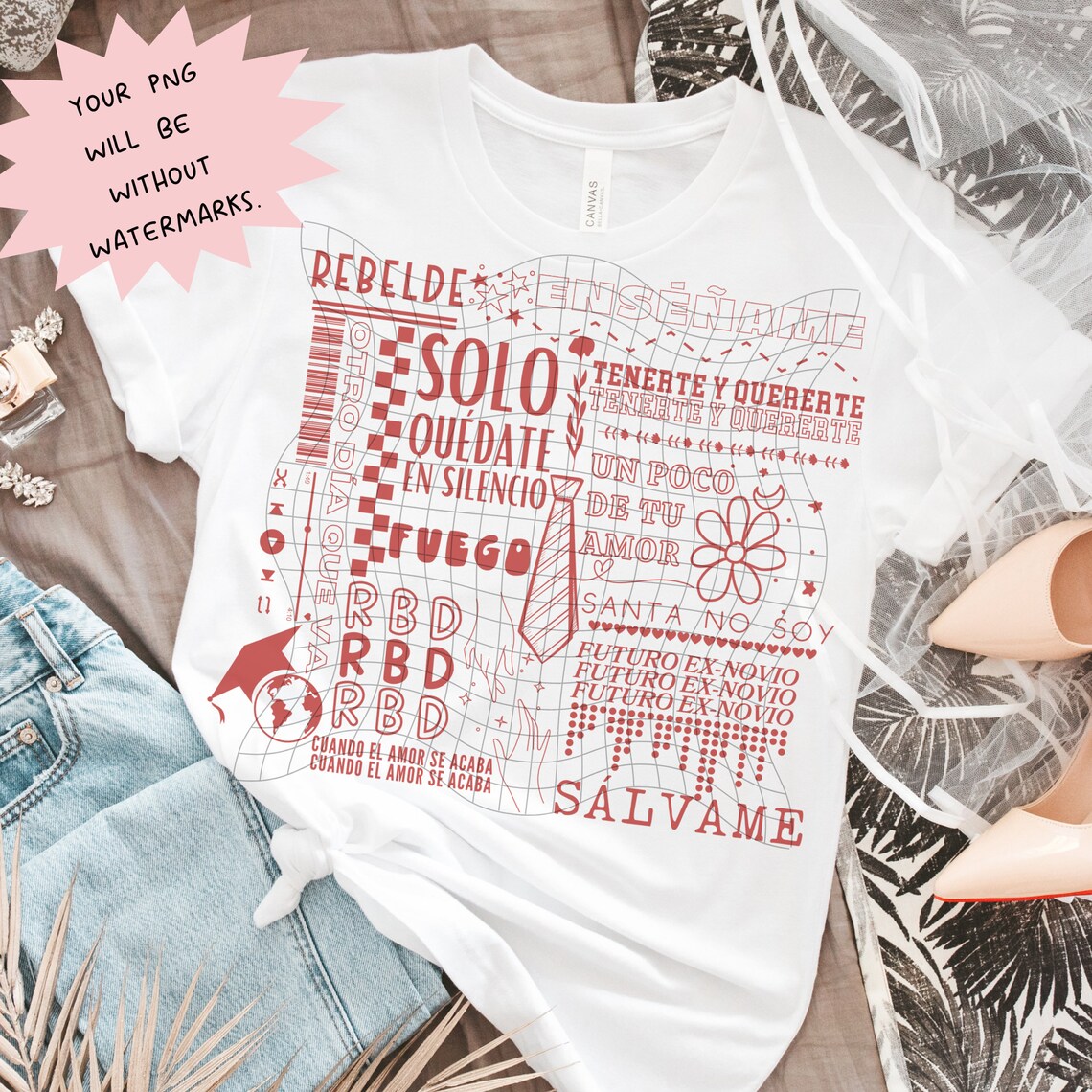 Rebelde PNG Bad Bunny Png Escuchaba RBD T-shirt Rebelde Digital File ...